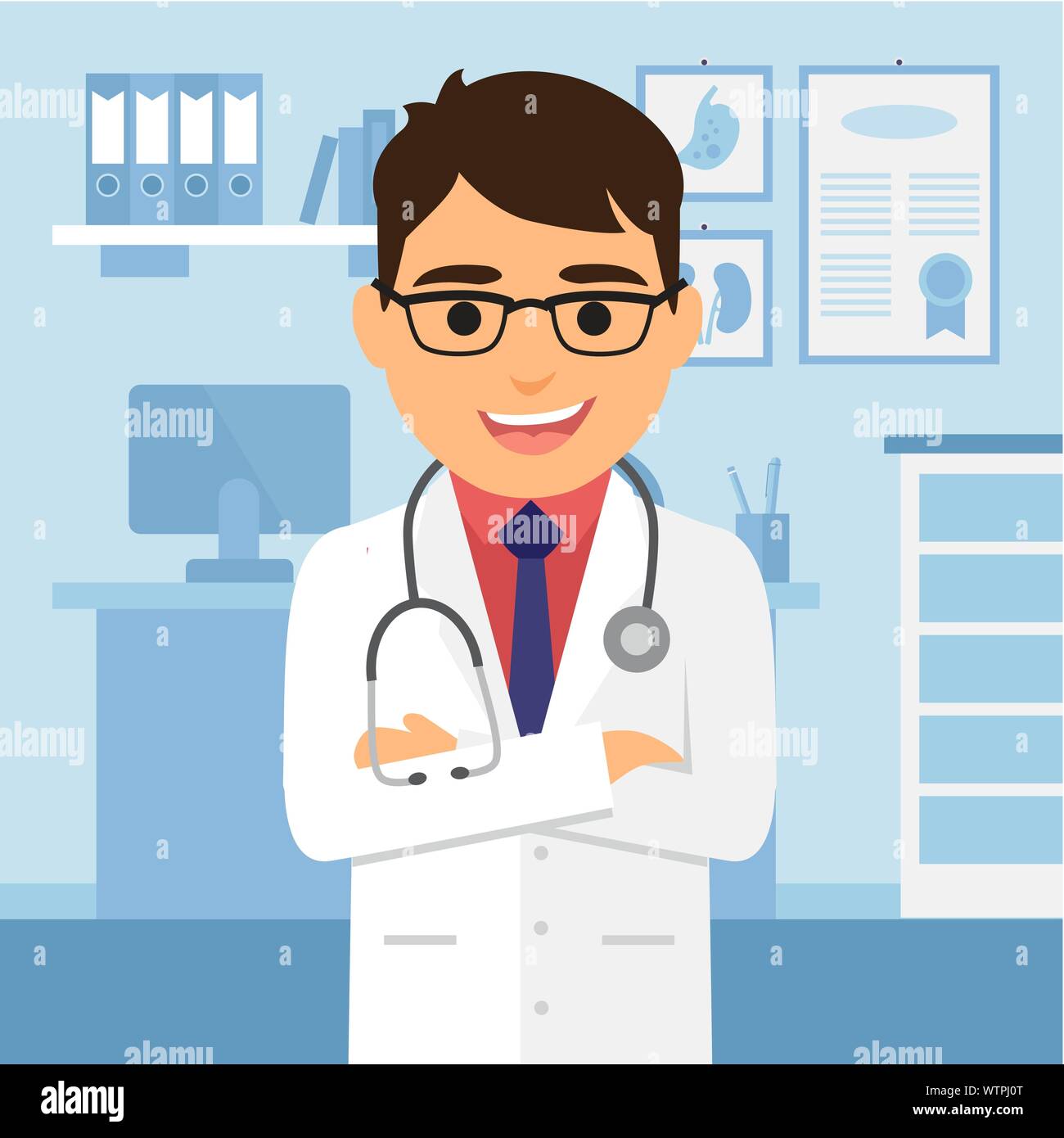 Standing desk office health Stock Vector Images - Alamy