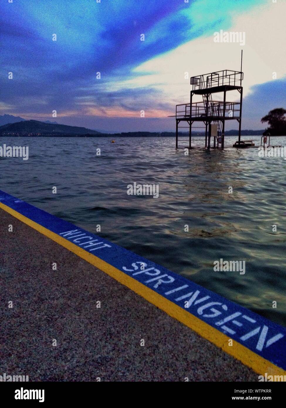 Observation Point In Lake Stock Photo - Alamy