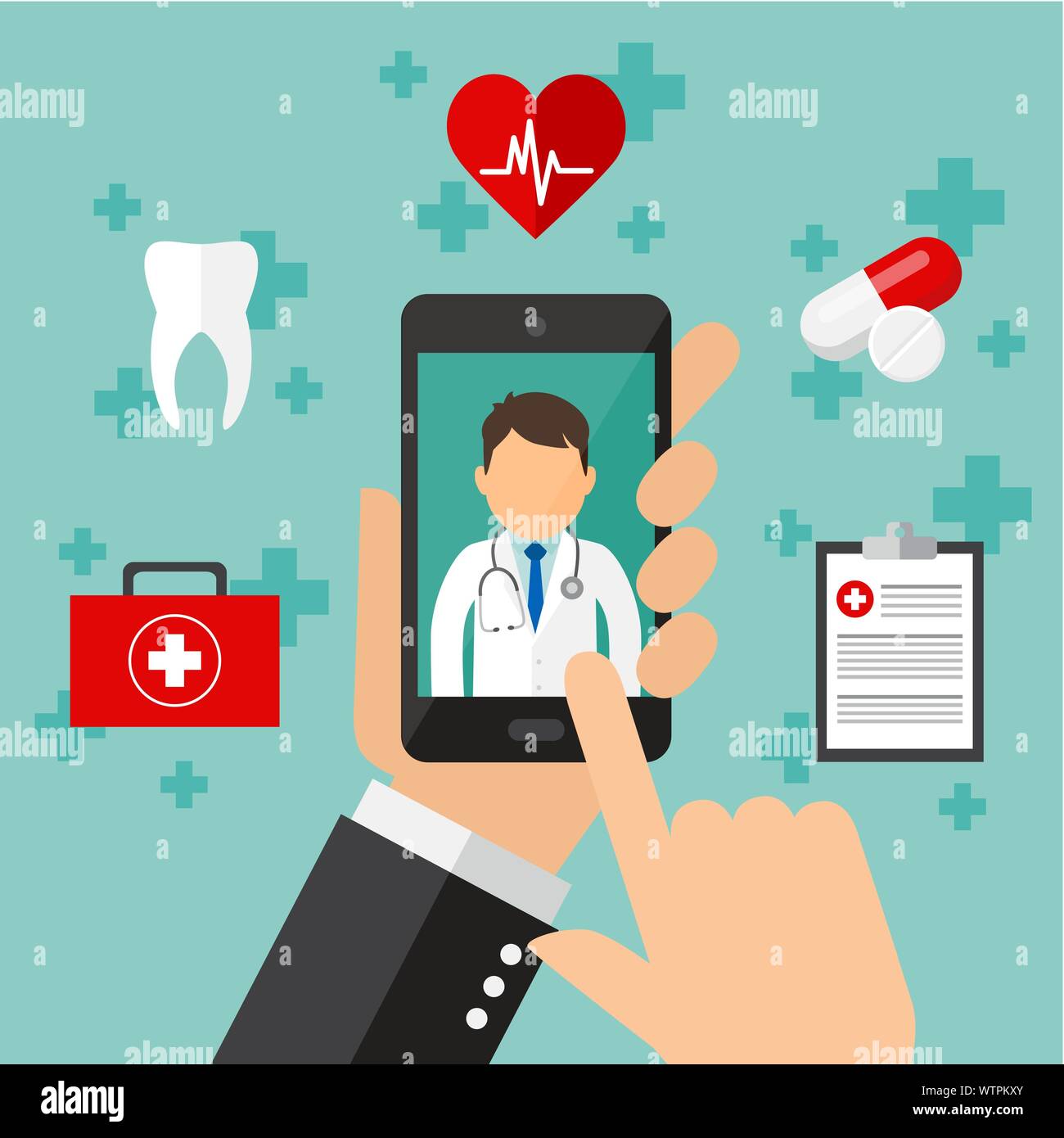 Mobile medical service concept. Vector illustration Stock Vector Image ...