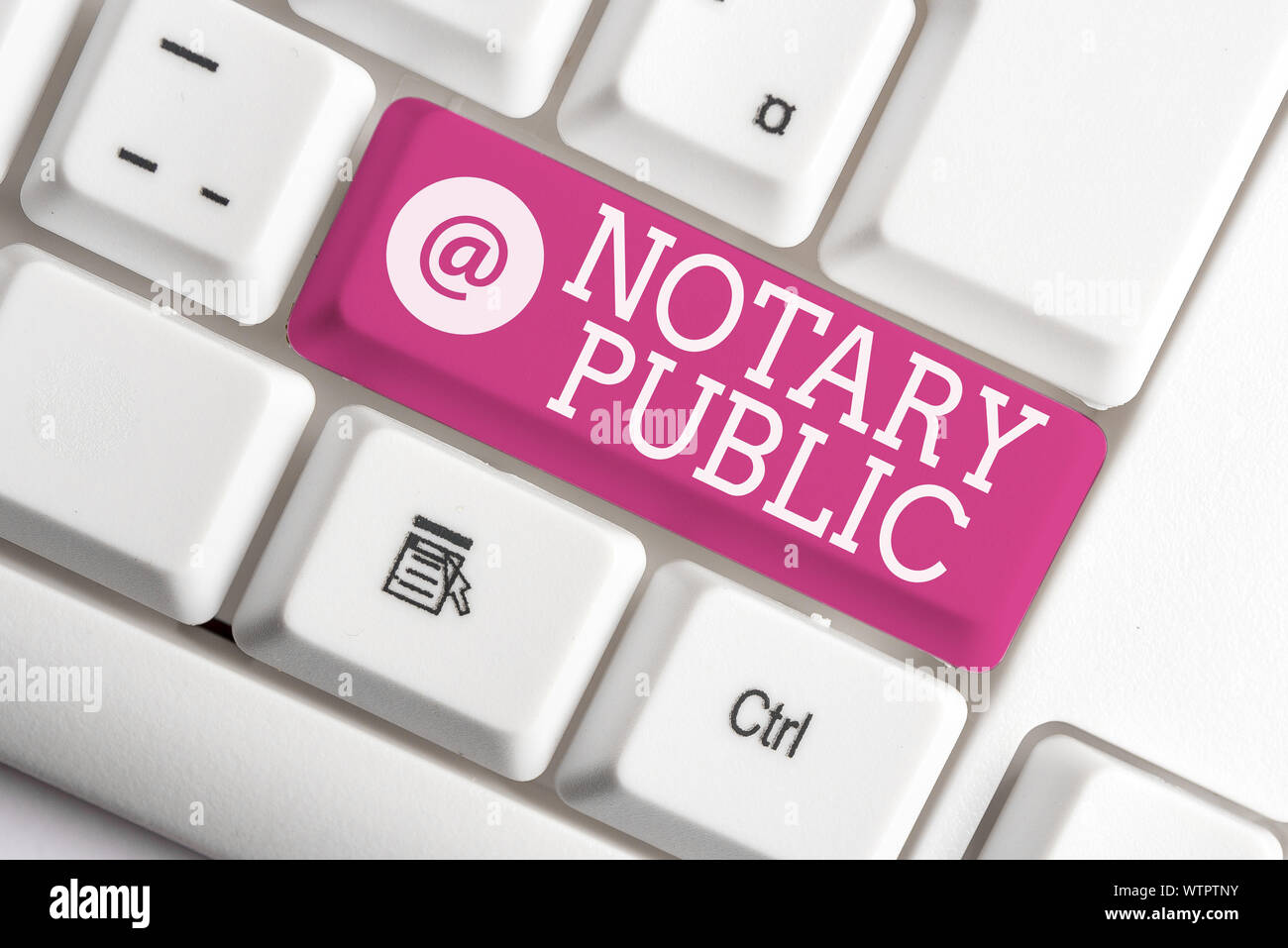 Writing note showing Notary Public. Business concept for Legality ...