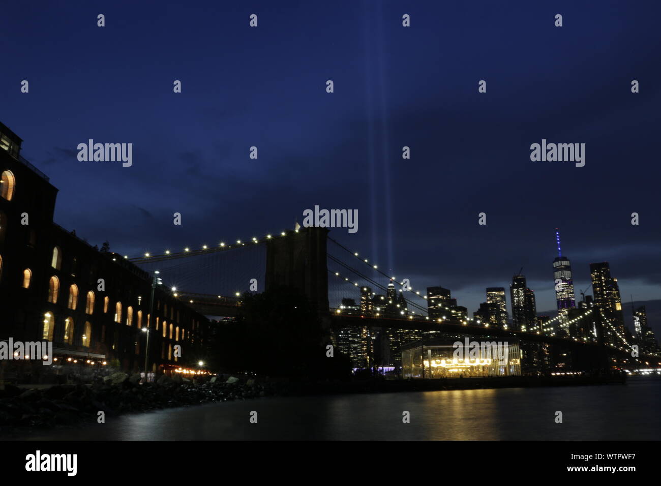 WTC Tribute in Lights in New York City on September 11, 2019 Stock ...