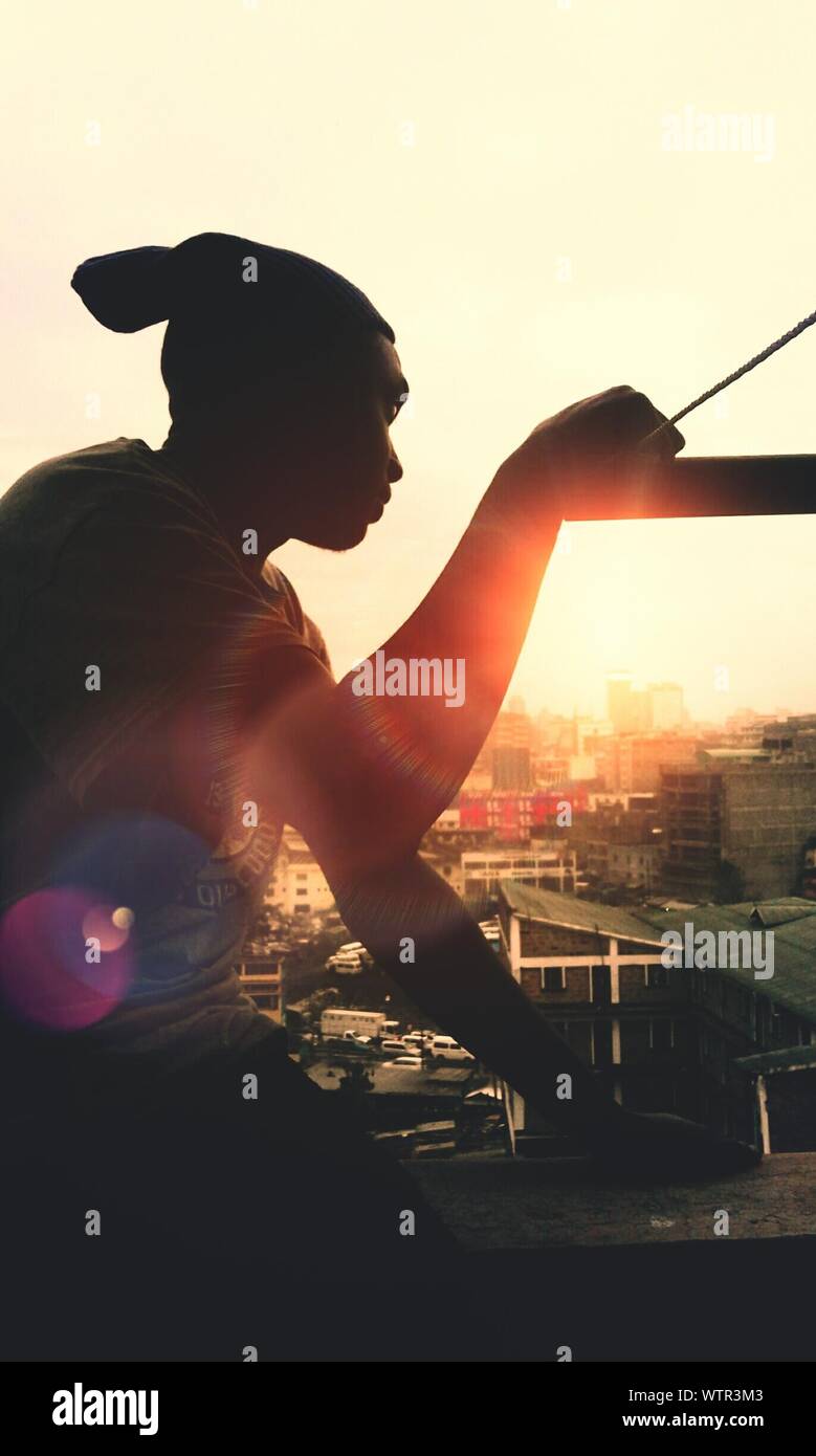 Terrace sunset man hi-res stock photography and images - Alamy