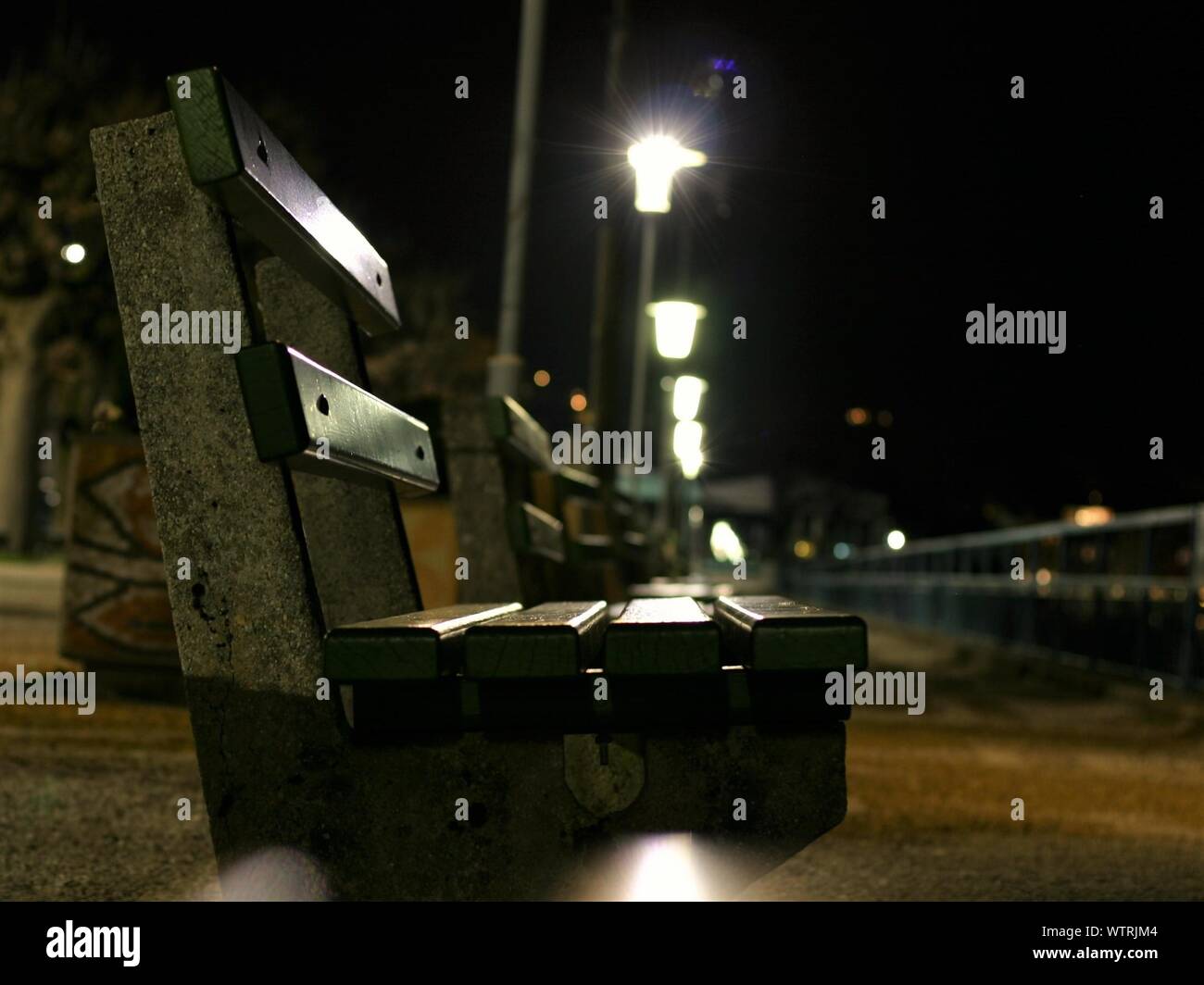 Empty Bench At Night High Resolution Stock Photography and Images - Alamy