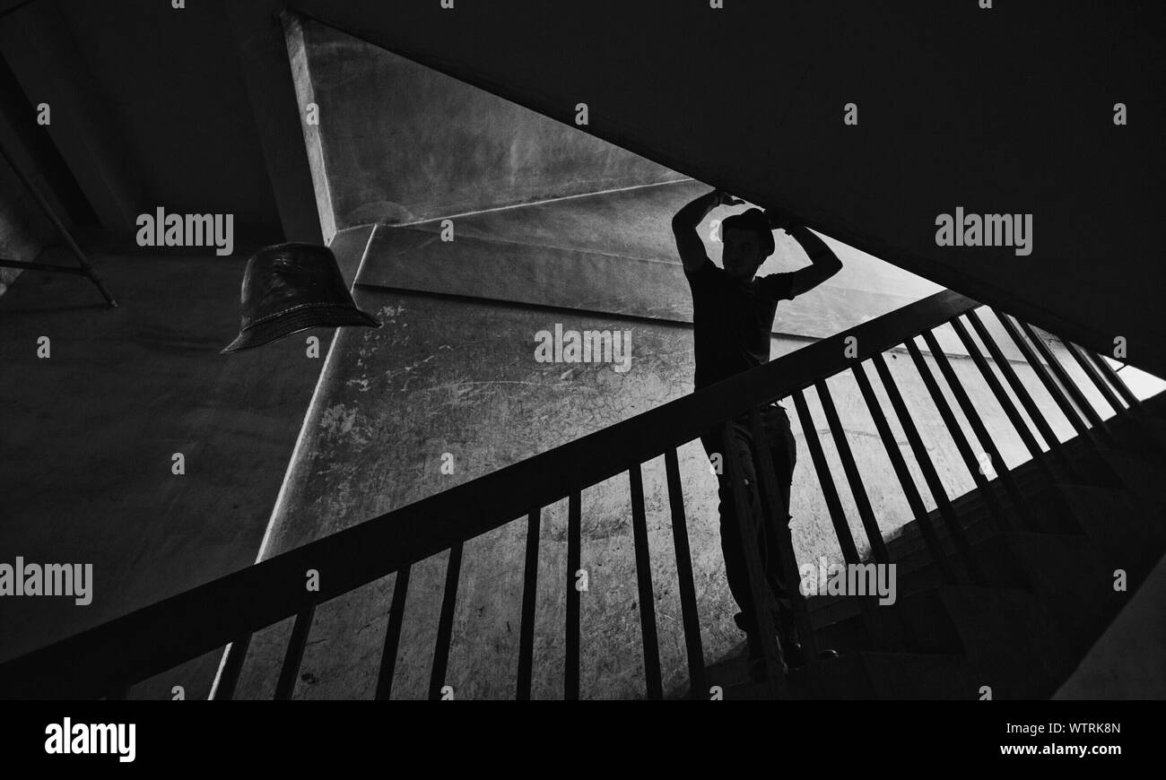 Railing silhouette Black and White Stock Photos & Images - Alamy