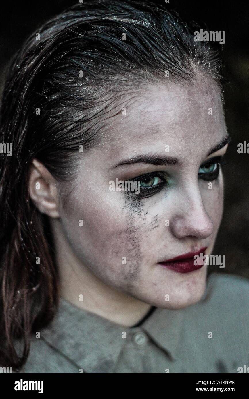 Woman with smudged lipstick hi-res stock photography and images - Alamy