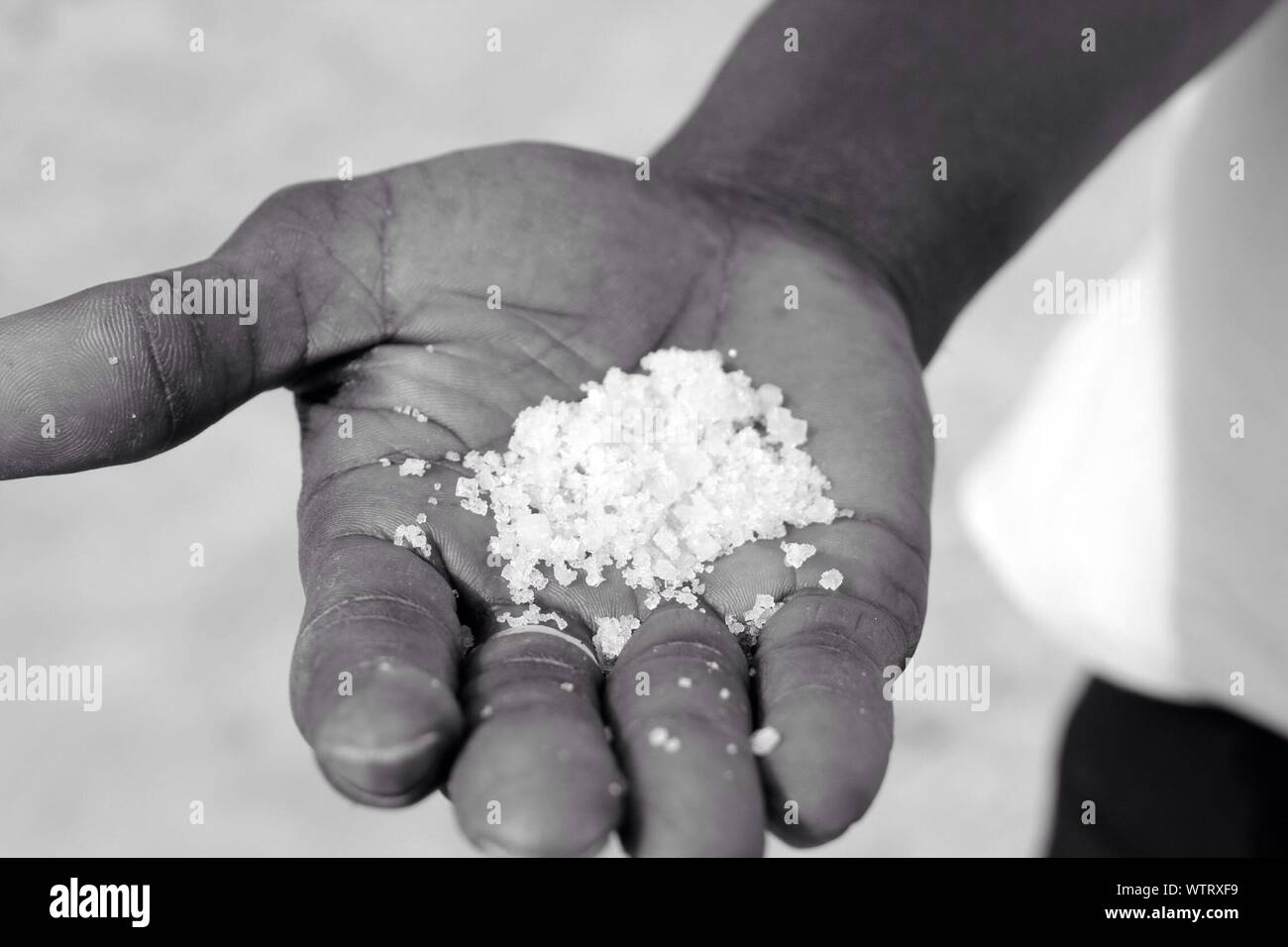 Hand with salt hi-res stock photography and images - Alamy