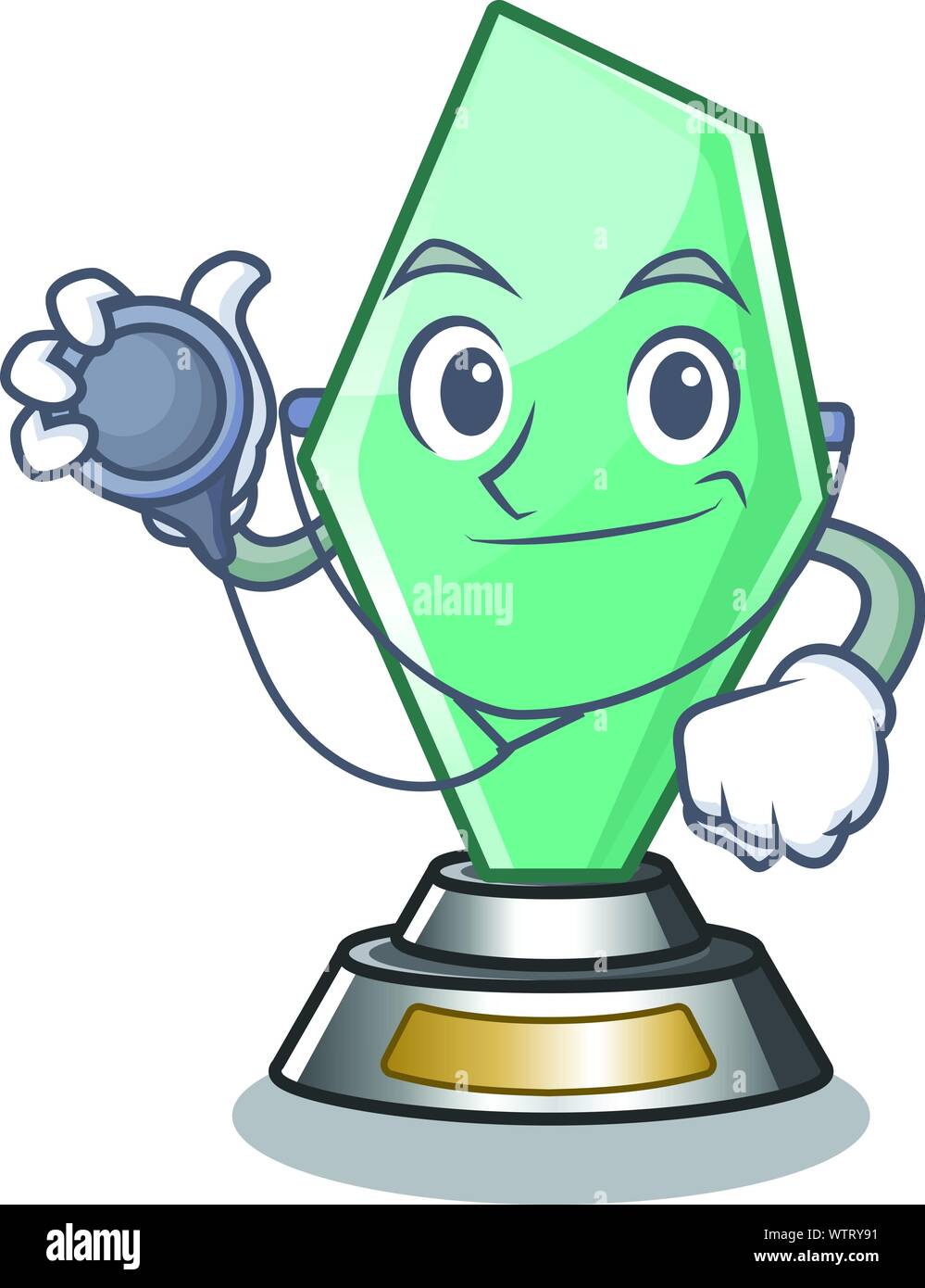 Doctor acrylic trophy cartoon shaped on character Stock Vector Image ...
