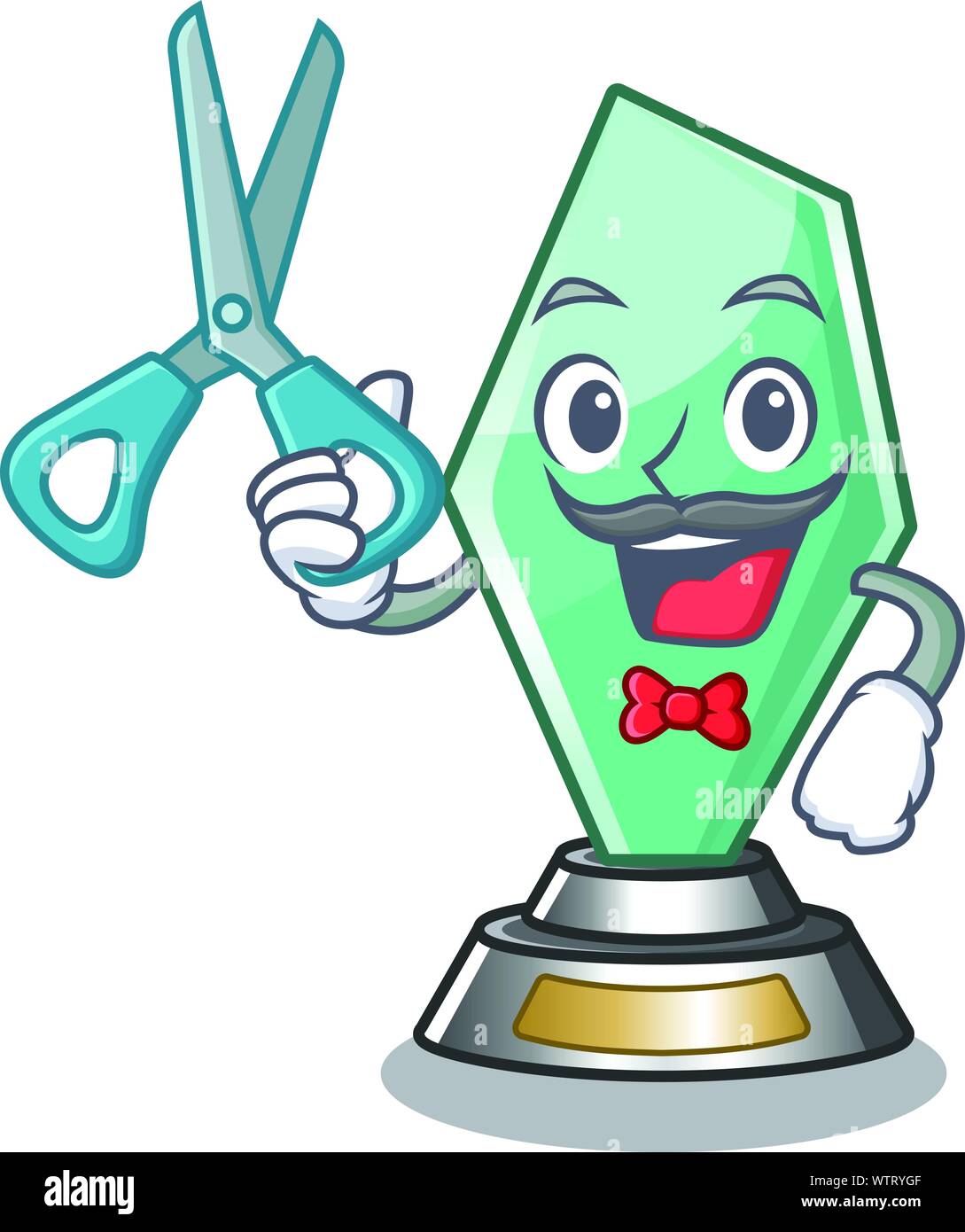 Barber acrylic trophy cartoon shaped on character Stock Vector Image ...