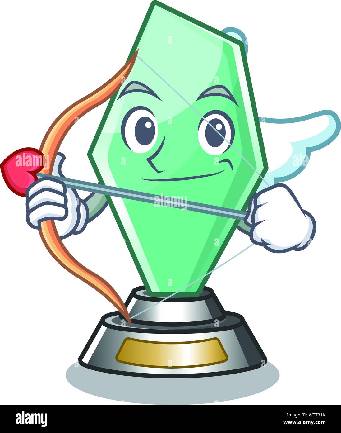 Cupid acrylic trophy cartoon shaped on character Stock Vector Image ...
