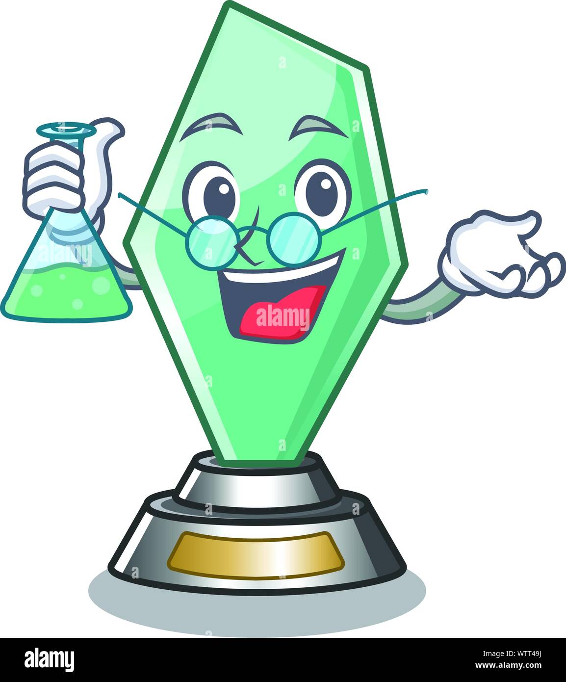 Professor acrylic trophy isolated with the mascot Stock Vector Image ...