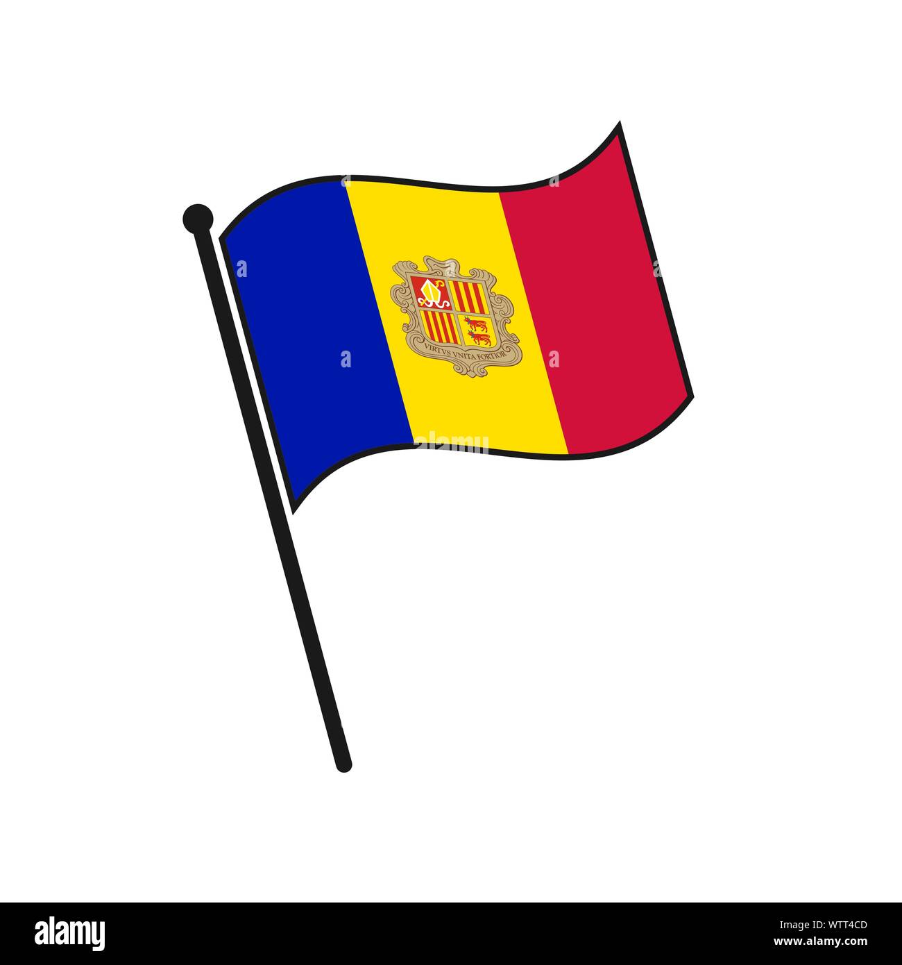 Simple flag Andorra icon isolated on white background Stock Vector ...