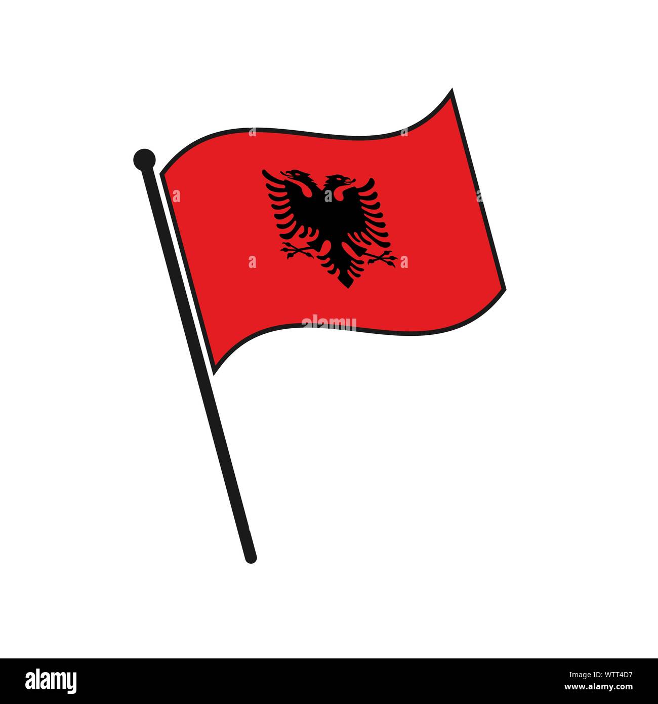 Simple flag Albania icon isolated on white background Stock Vector ...