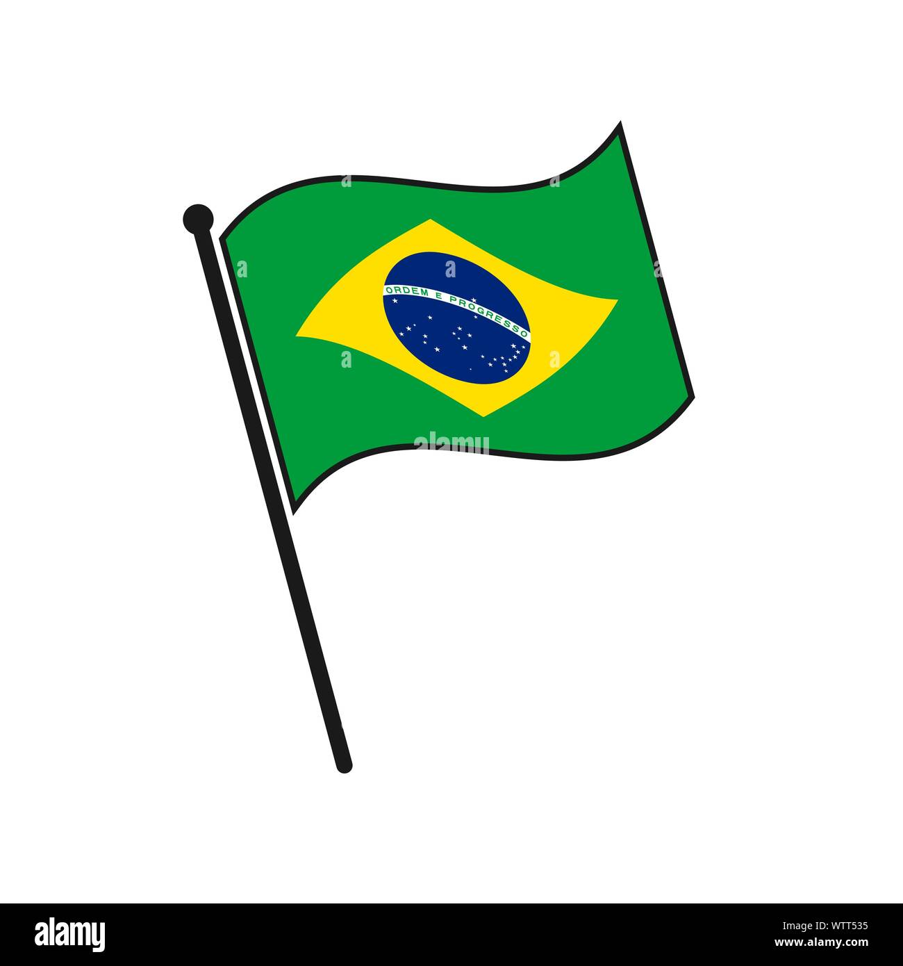 Simple flag Brazil icon isolated on white background Stock Vector Image ...