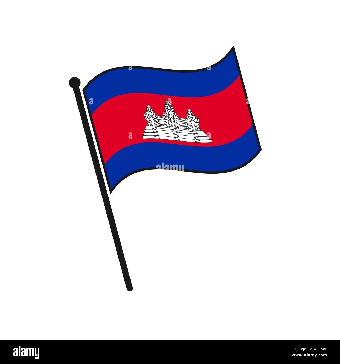 Simple flag Cambodia icon isolated on white background Stock Vector Image & Art - Alamy