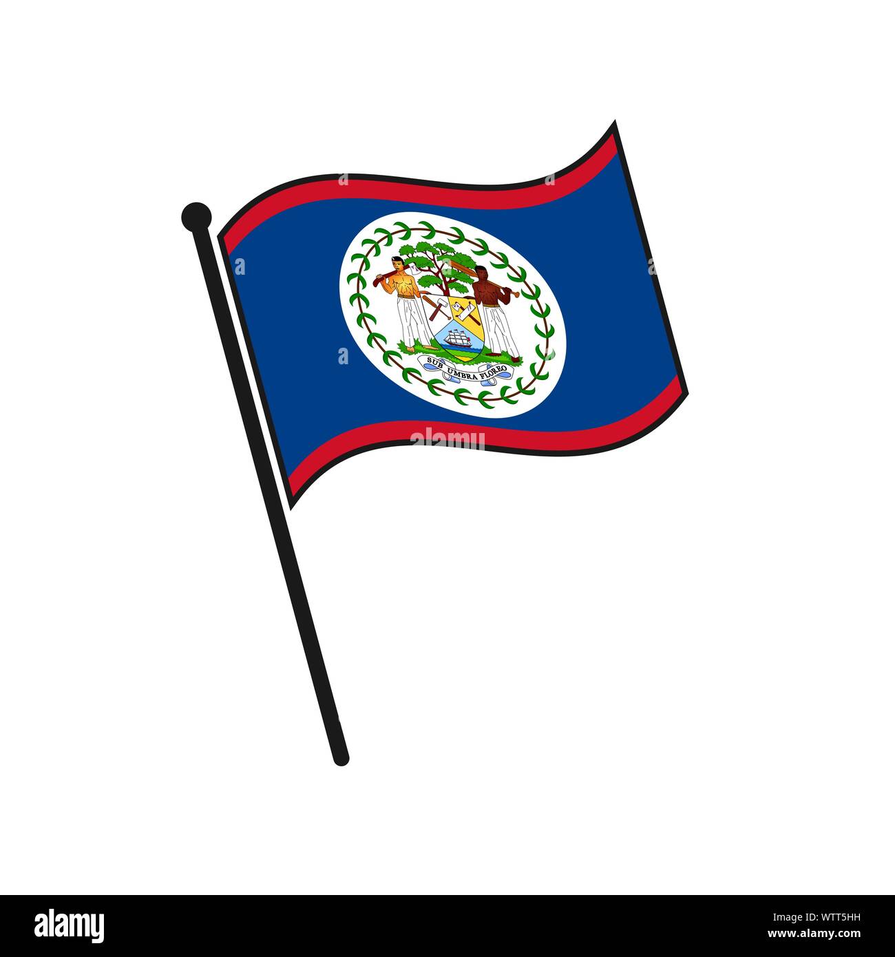 Simple flag Belize icon isolated on white background Stock Vector Image ...