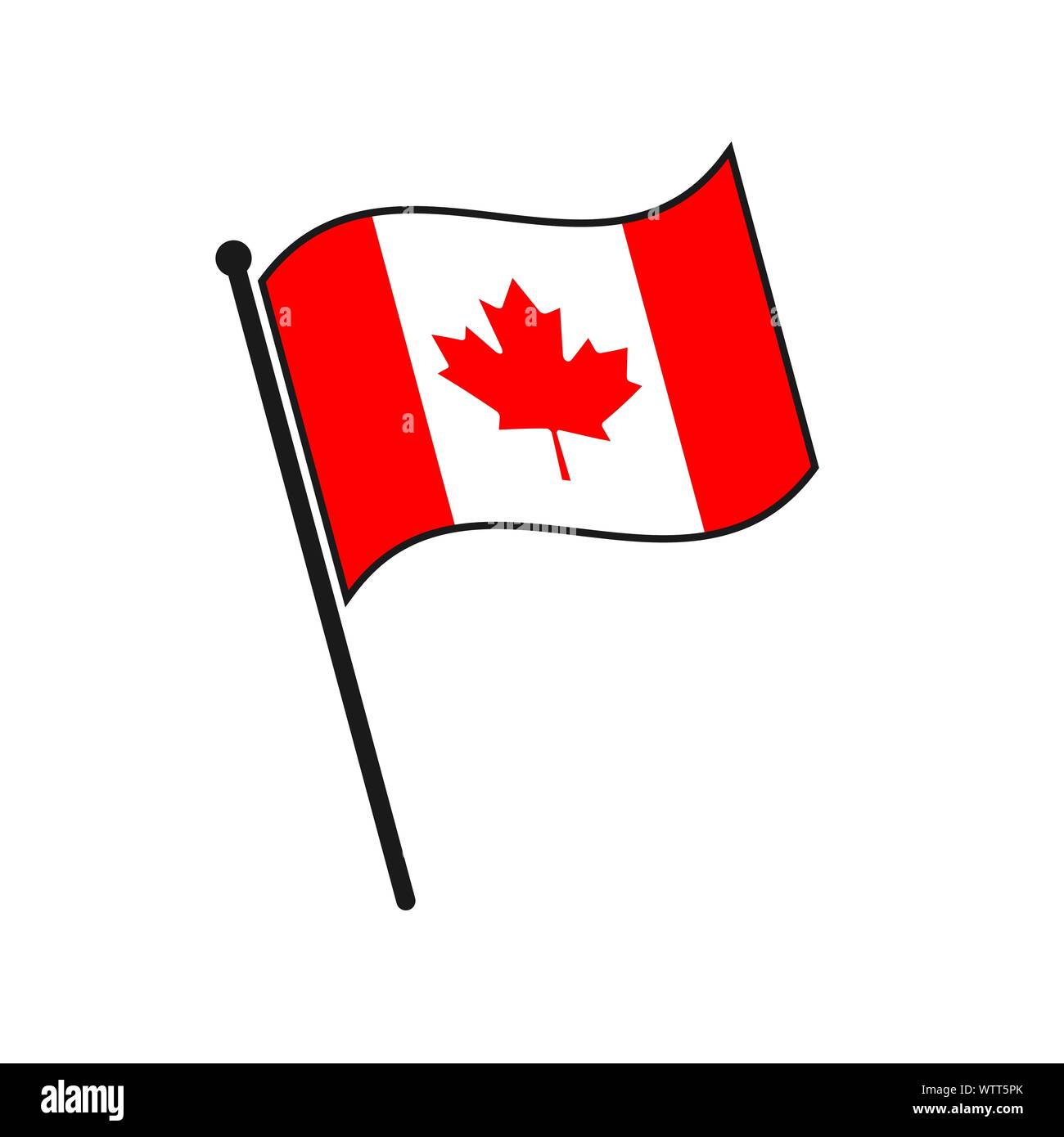 Simple flag Canada icon isolated on white background Stock Vector Image ...