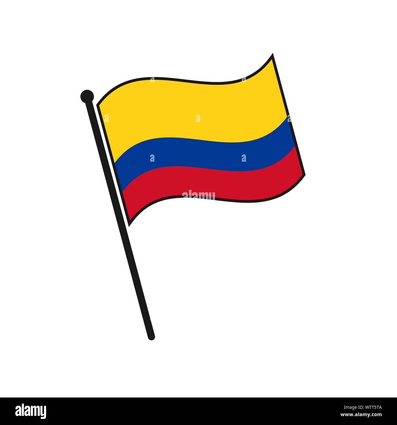 Simple flag Colombia icon isolated on white background Stock Vector ...