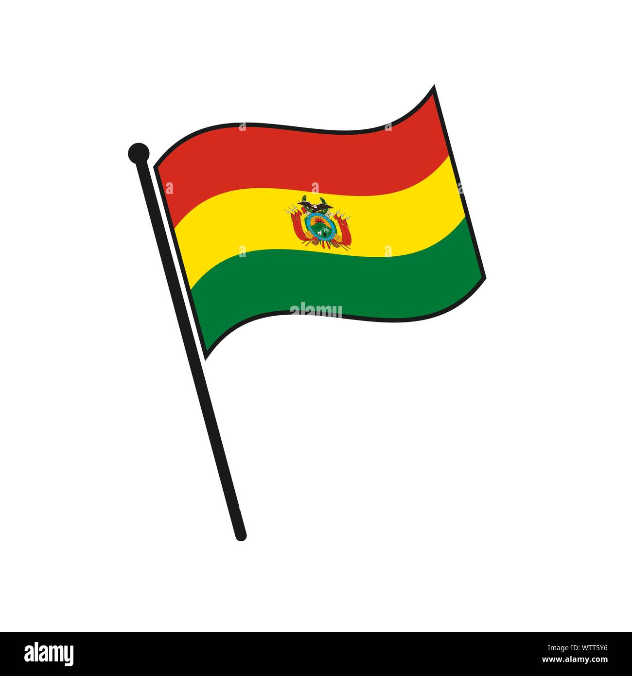 Simple flag Bolivia icon isolated on white background Stock Vector ...