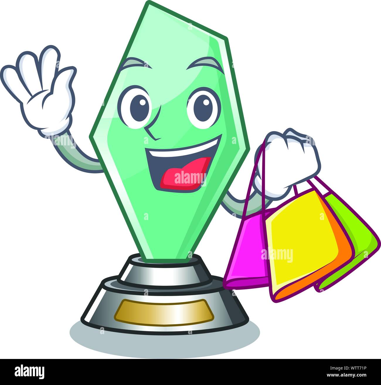 Shopping acrylic trophy isolated with the mascot Stock Vector Image ...