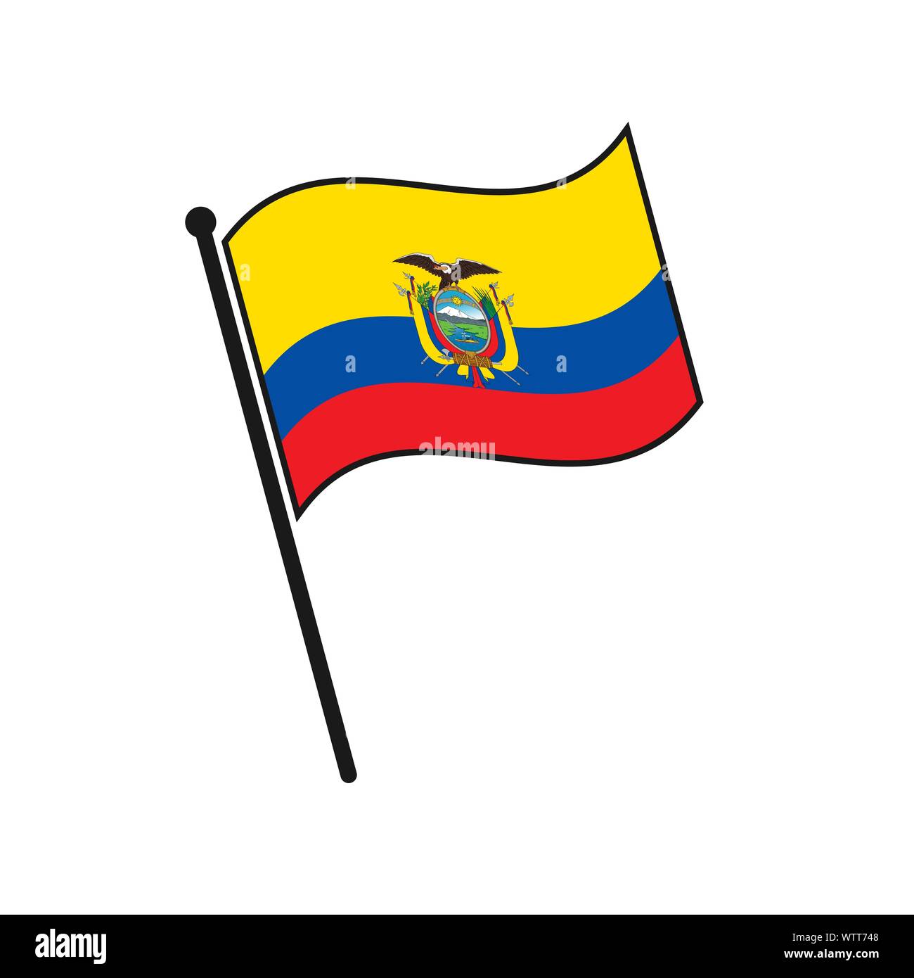 Simple flag Ecuador icon isolated on white background Stock Vector ...