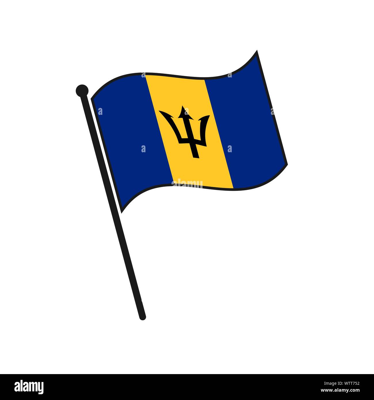 Simple flag Barbados icon isolated on white background Stock Vector ...