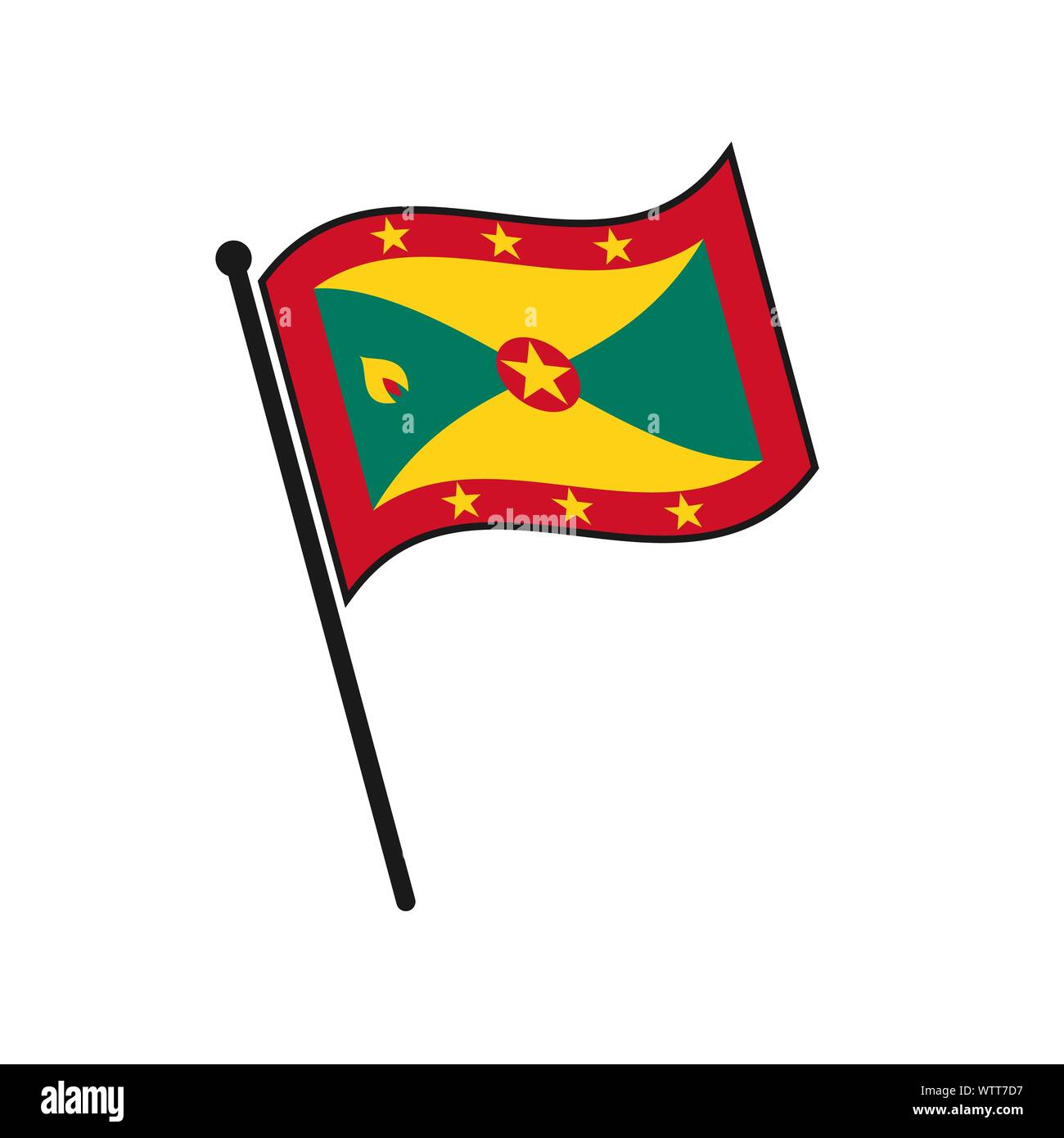 Simple flag Grenada icon isolated on white background Stock Vector ...