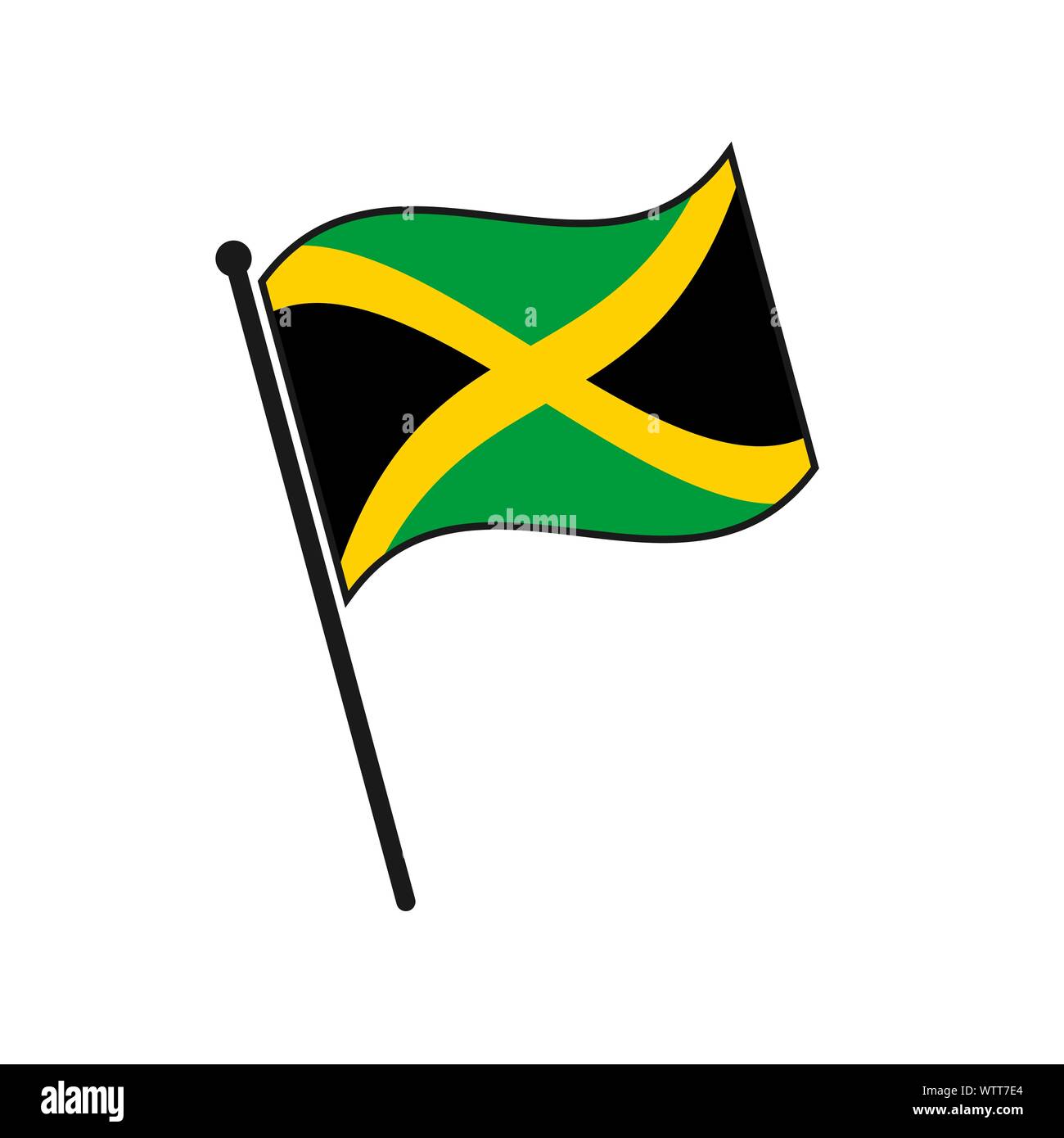 Simple flag Jamaica icon isolated on white background Stock Vector ...