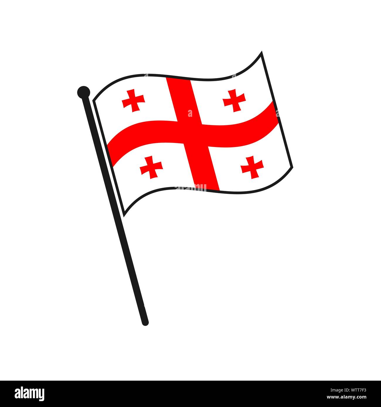 Simple flag Georgia icon isolated on white background Stock Vector ...
