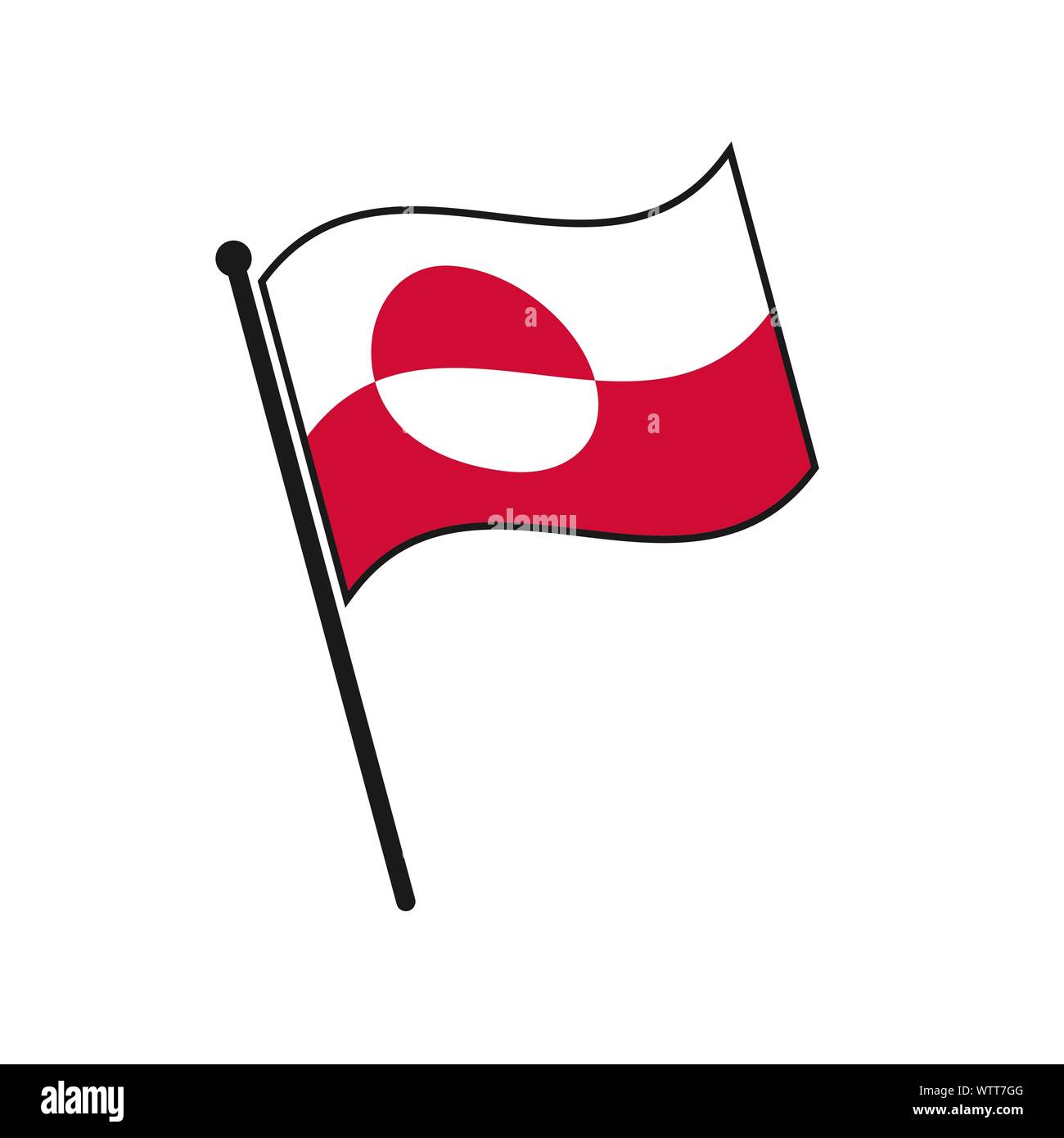 Simple flag Greenland icon isolated on white background Stock Vector ...