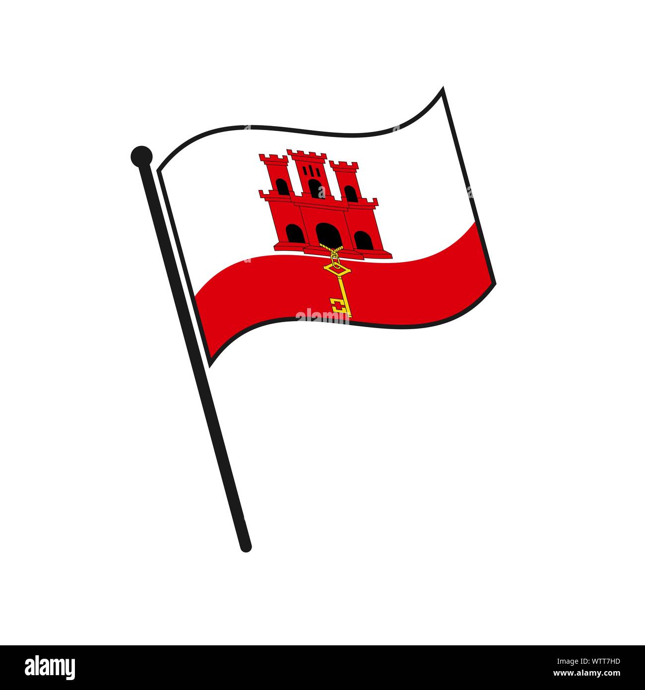 Simple flag Gibraltar icon isolated on white background Stock Vector ...