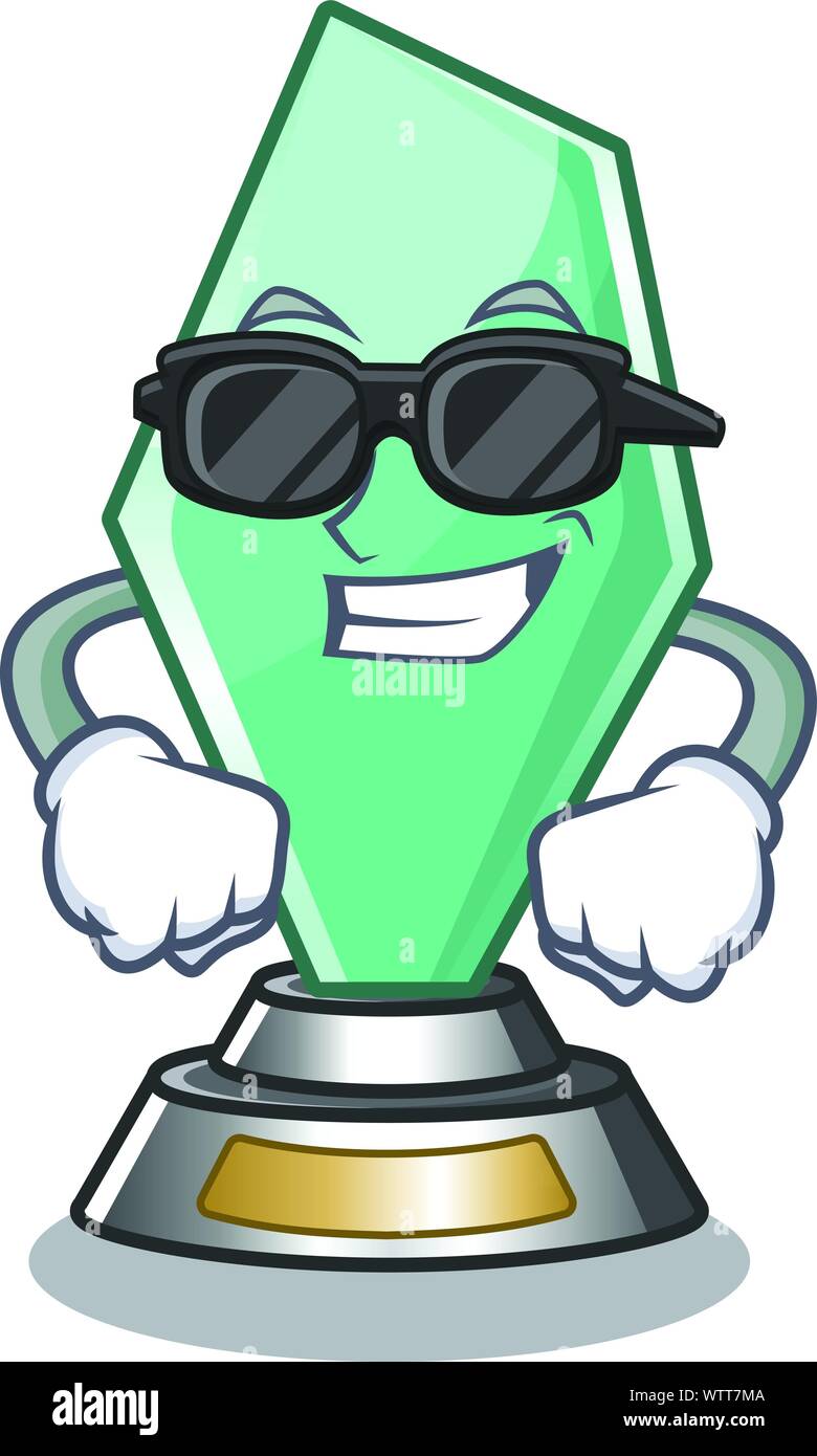 Super cool acrylic trophy isolated with the mascot Stock Vector Image ...