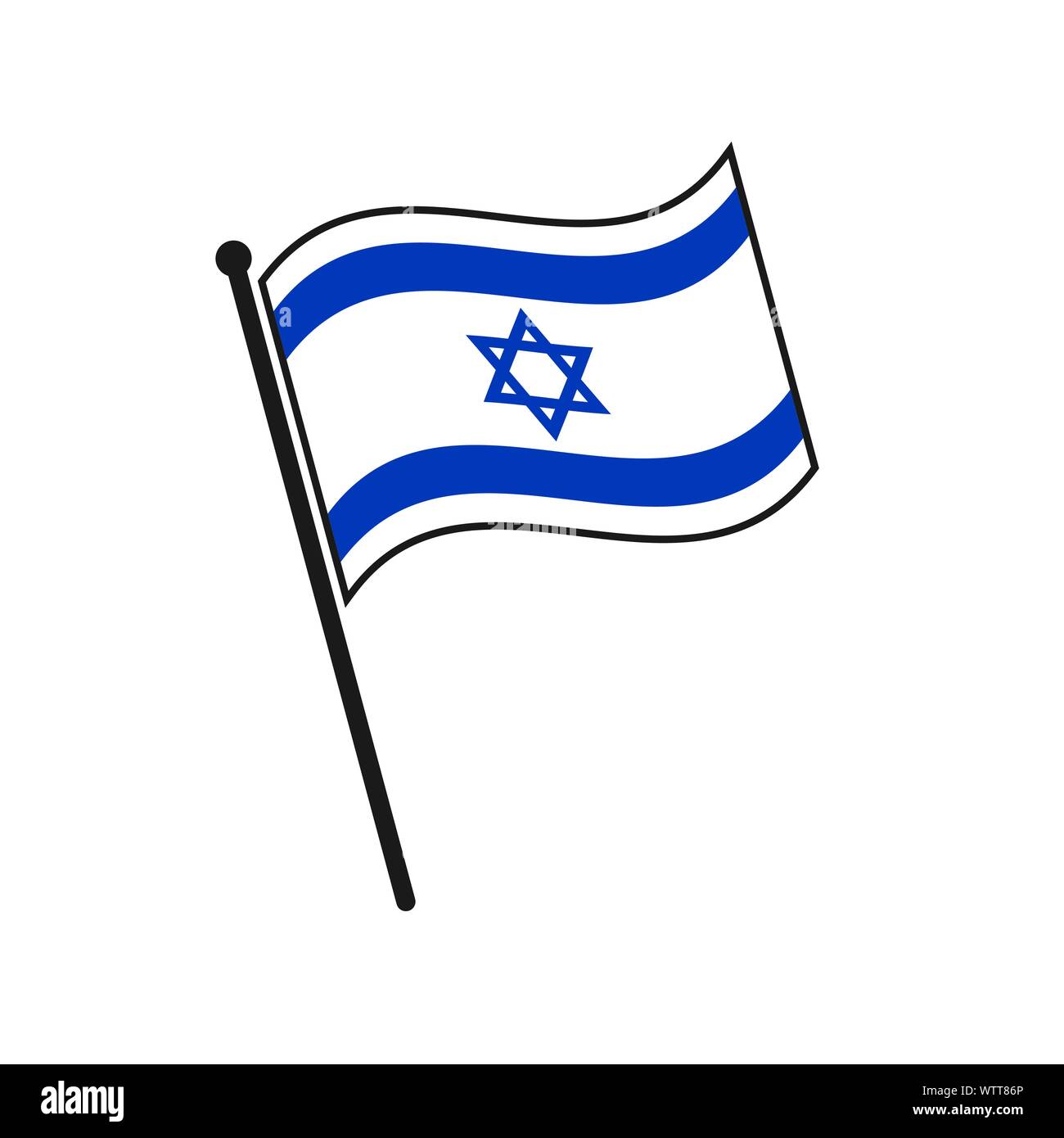 Simple flag Israel icon isolated on white background Stock Vector Image ...
