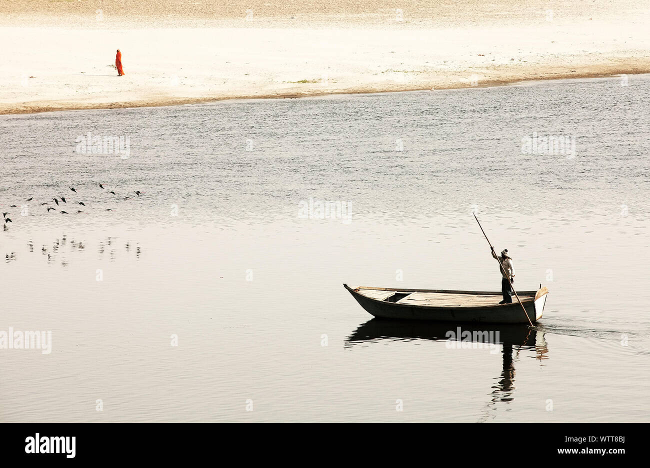 Indian man on boat hi-res stock photography and images - Alamy