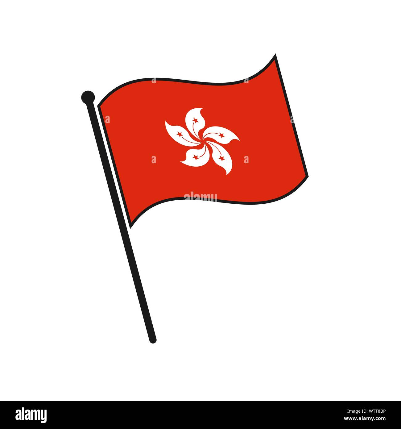 Simple flag Hong Kong icon isolated on white background Stock Vector ...