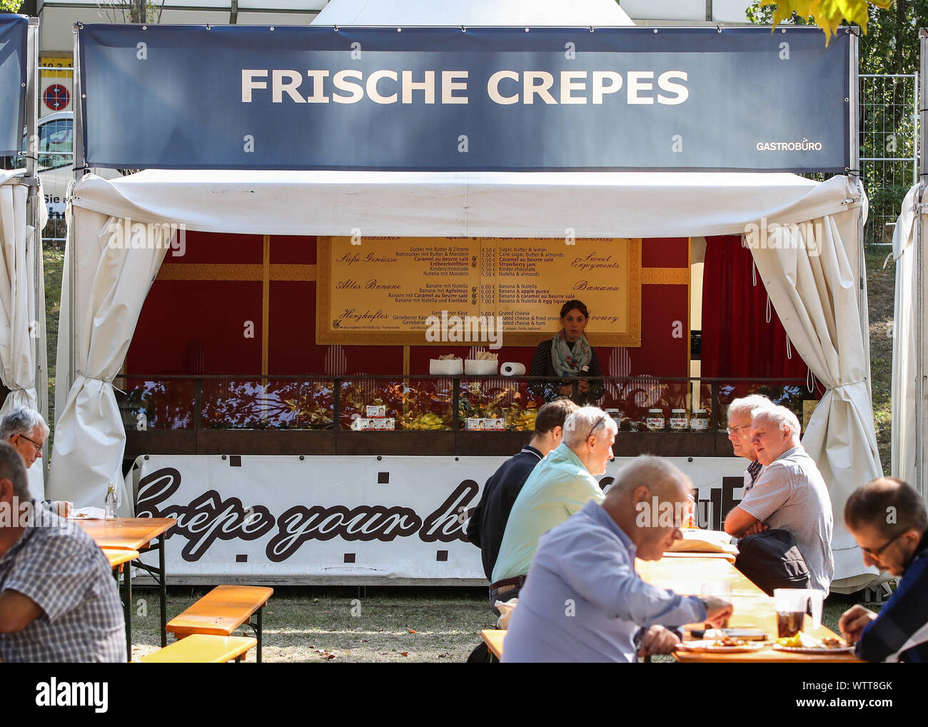 Berlin, Germany. 11th Sep, 2019. A crepe stall is seen at the 59th ...