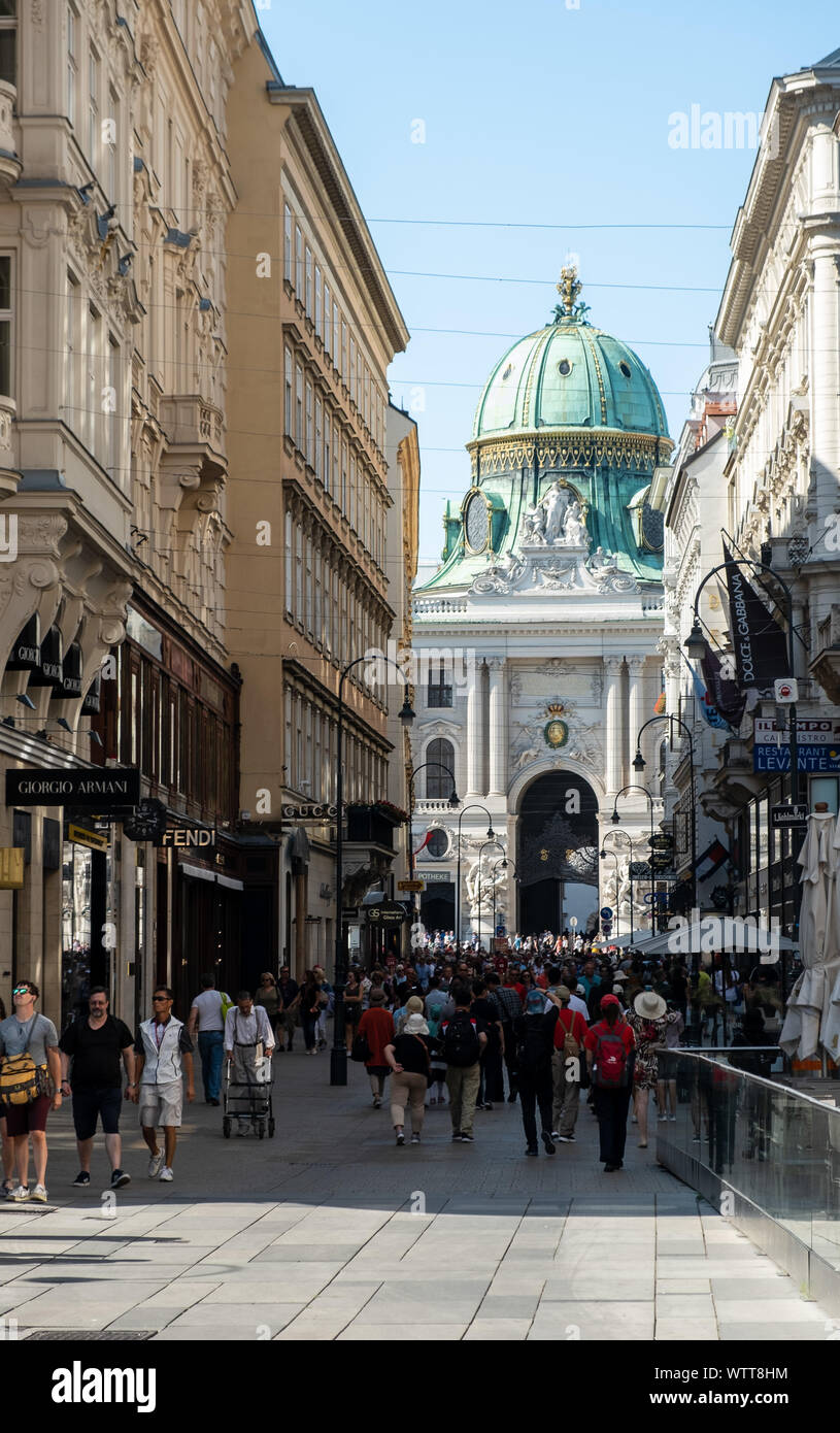 VIENNA, AUSTRIA - AUGUST 15, 2019: view of the Hofburg imperial palace ...