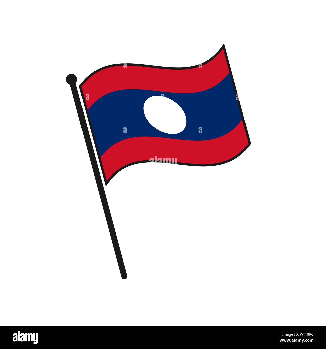 Simple flag Laos icon isolated on white background Stock Vector Image ...