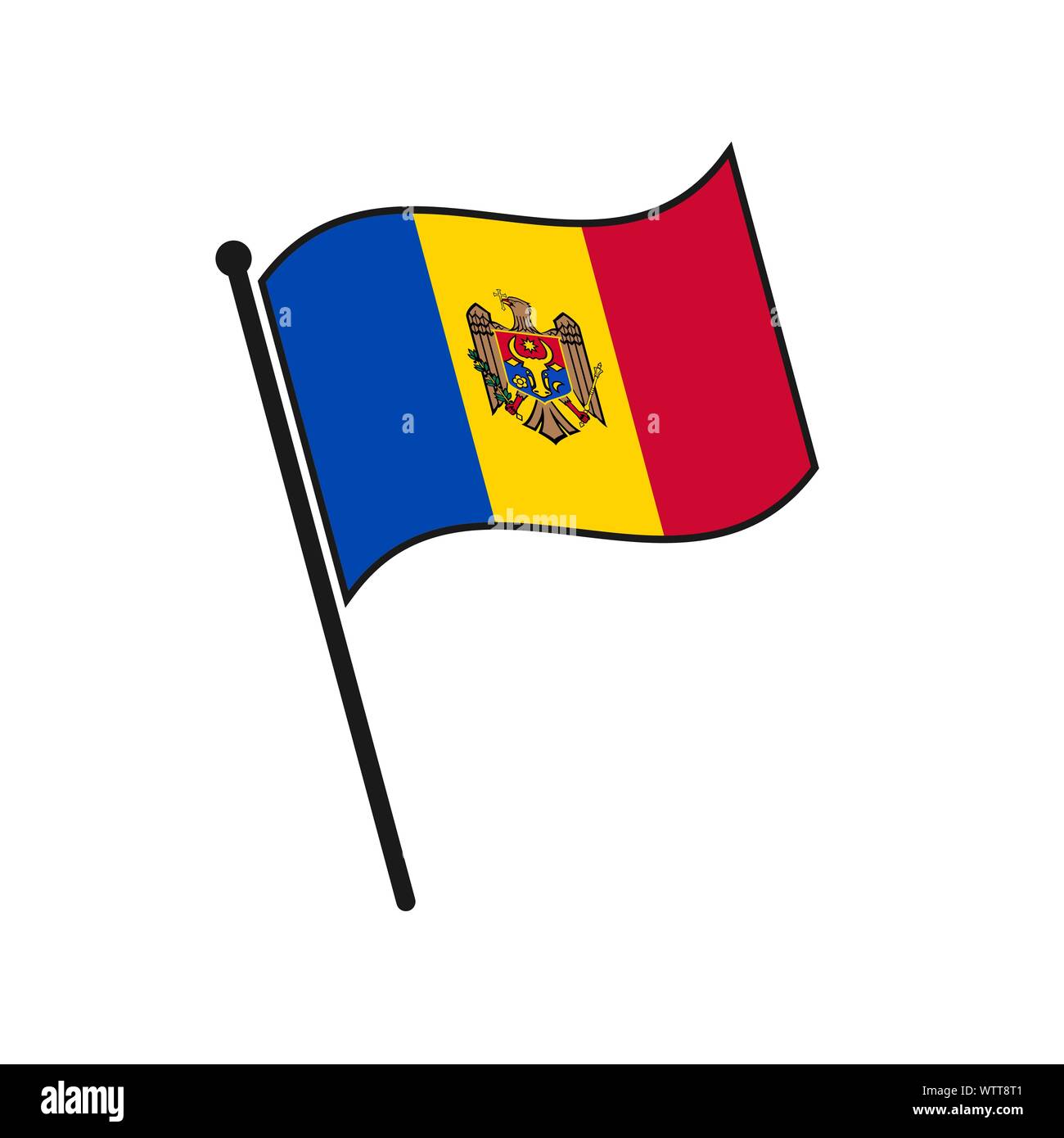 Simple flag Moldova icon isolated on white background Stock Vector ...