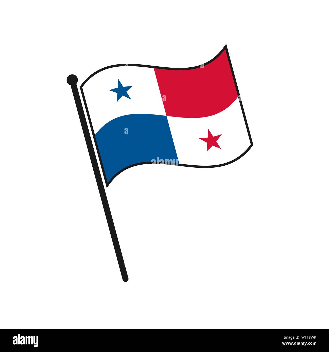 Simple flag Panama icon isolated on white background Stock Vector Image ...