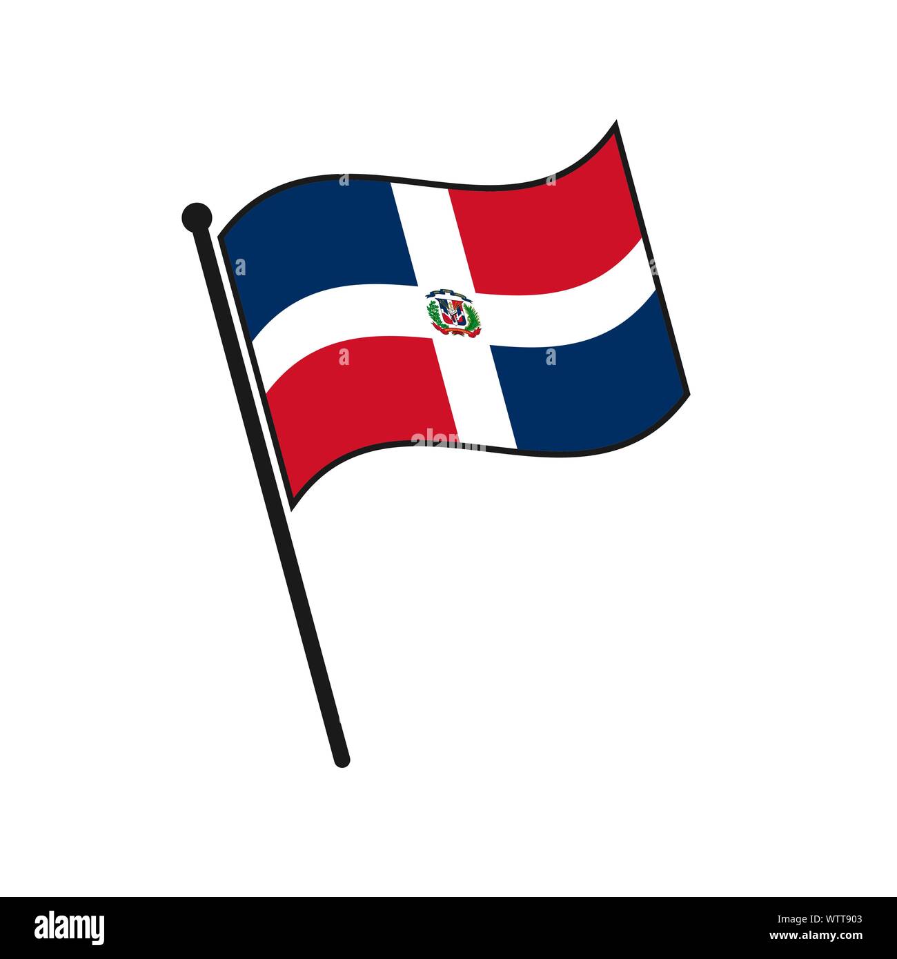 Simple flag Dominican Republic icon isolated on white background Stock ...