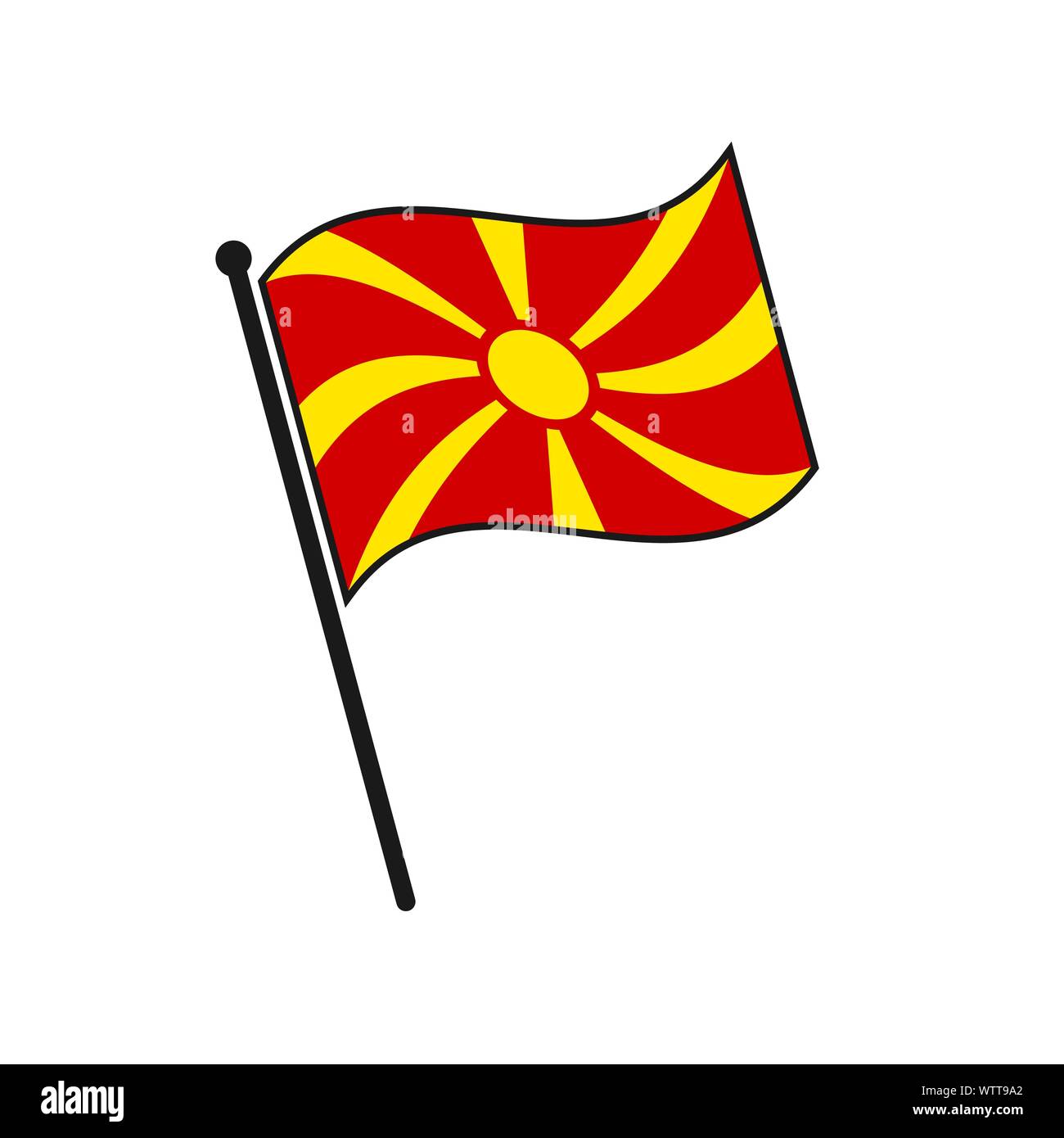 Simple flag Macedonia icon isolated on white background Stock Vector ...