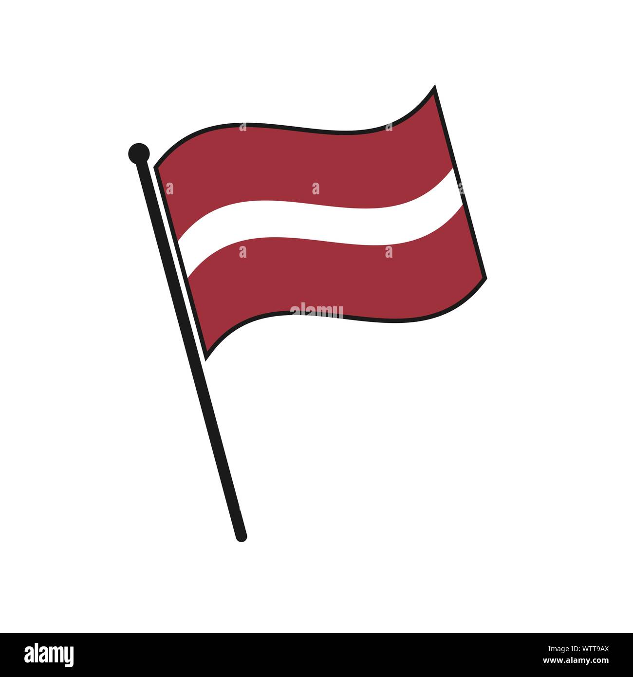 Simple flag Latvia icon isolated on white background Stock Vector Image ...