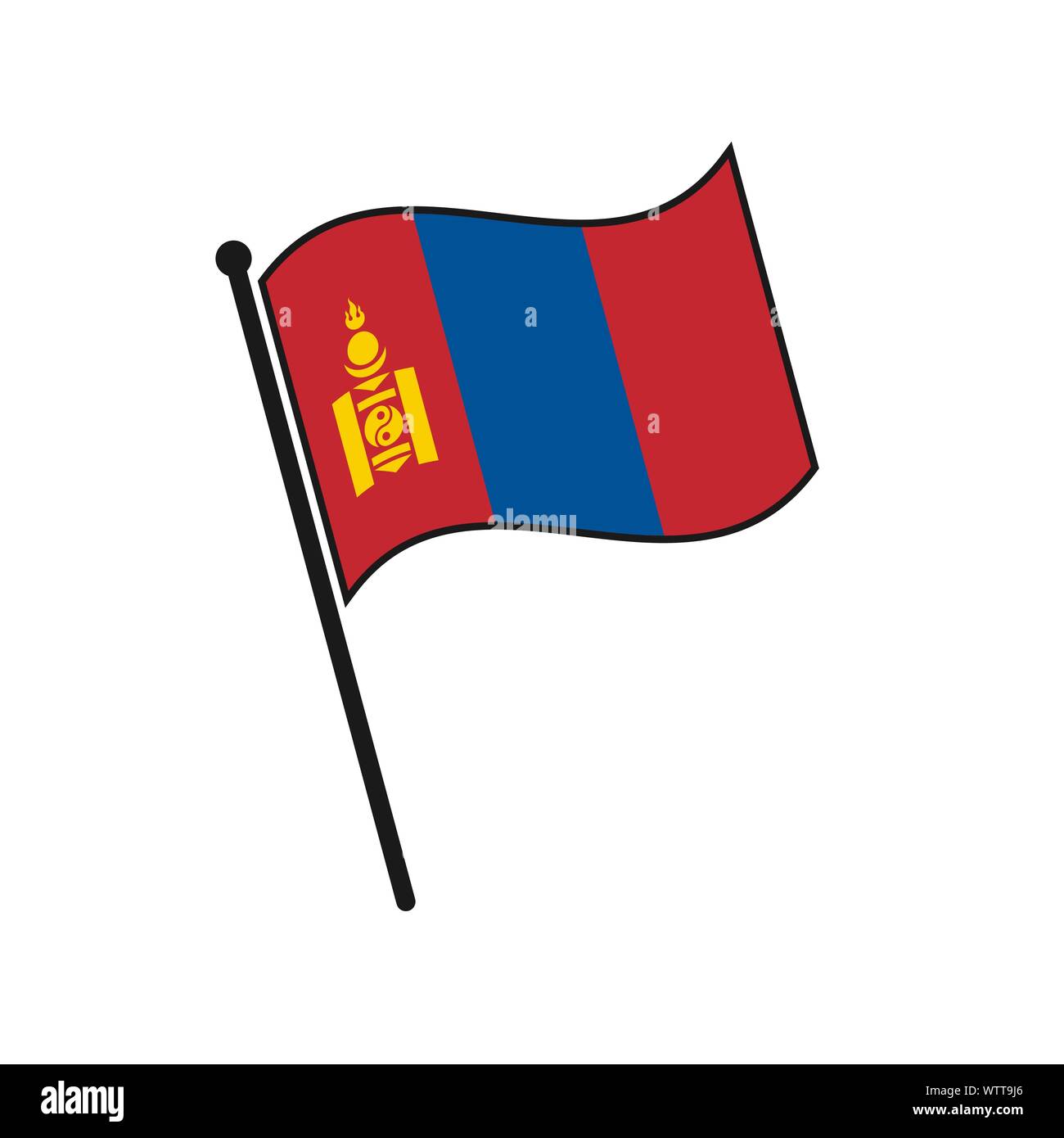 Simple flag Mongolia icon isolated on white background Stock Vector ...