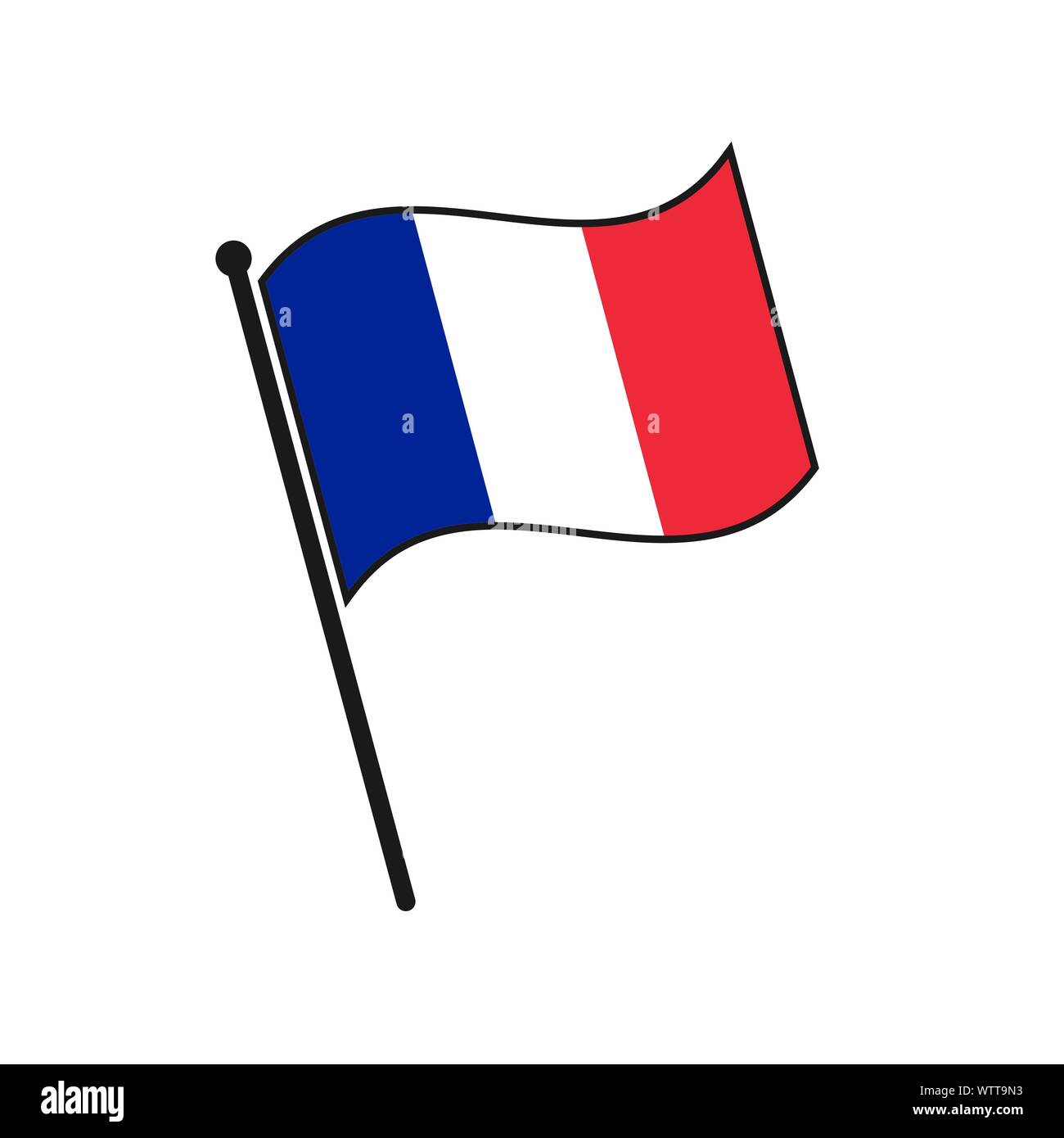 Simple flag France icon isolated on white background Stock Vector Image ...