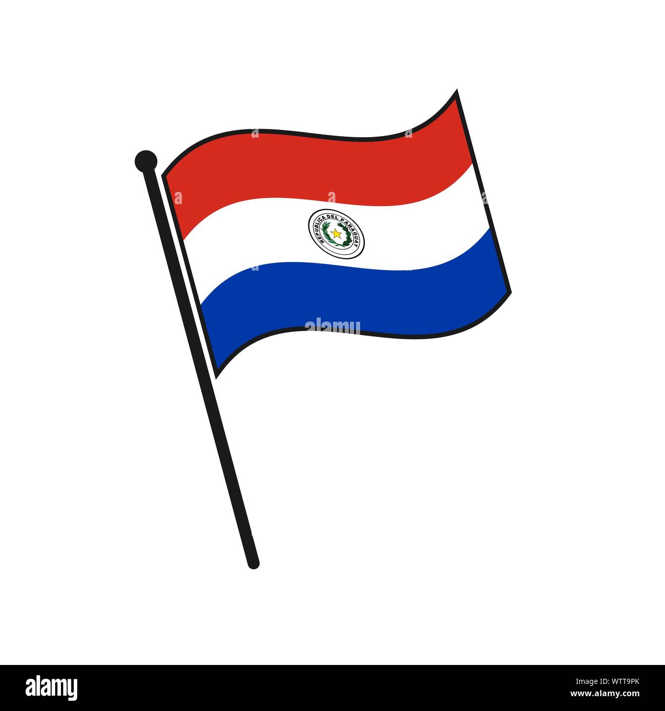 Simple flag Paraguay icon isolated on white background Stock Vector ...