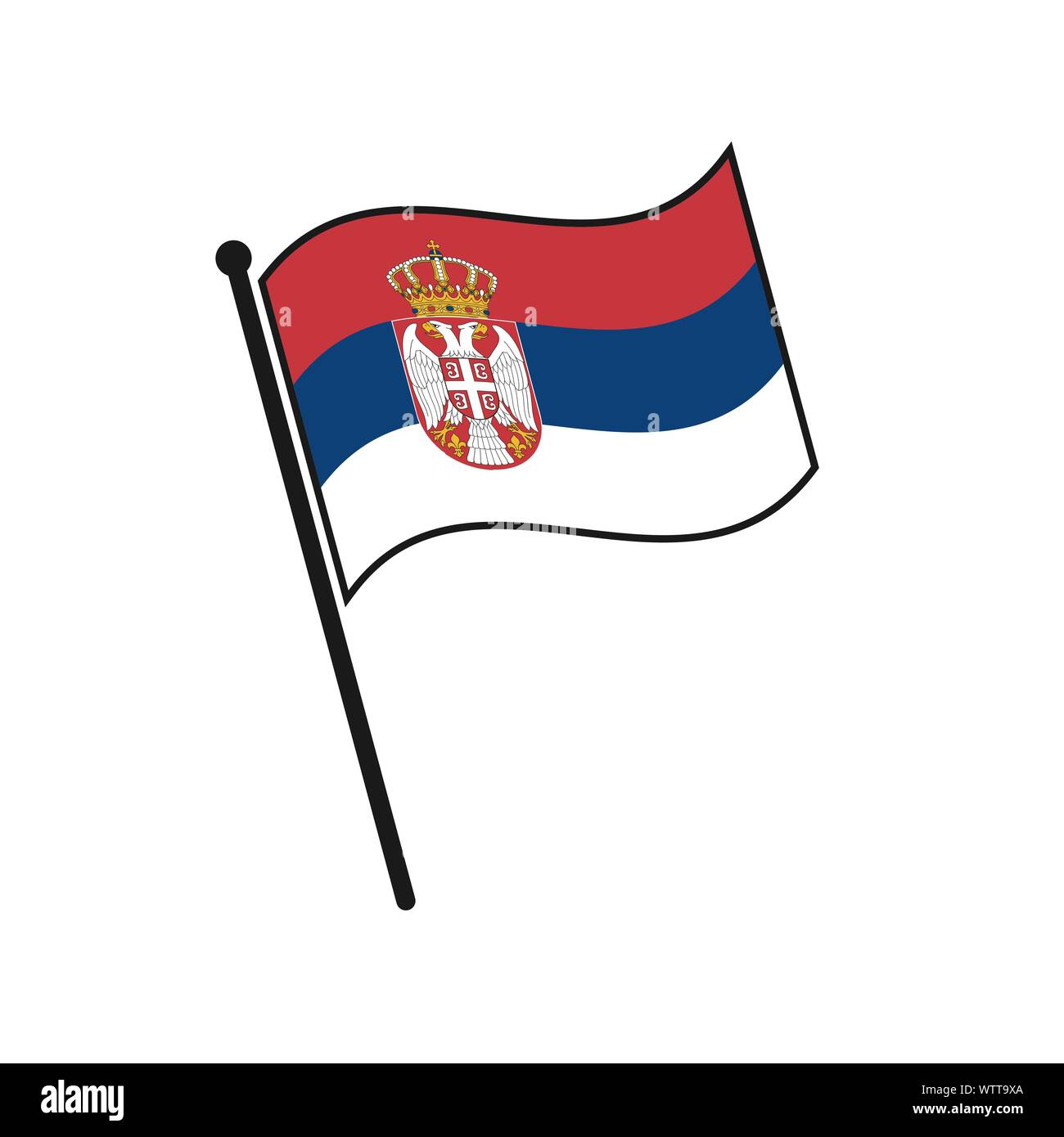 Simple flag Serbia icon isolated on white background Stock Vector Image ...