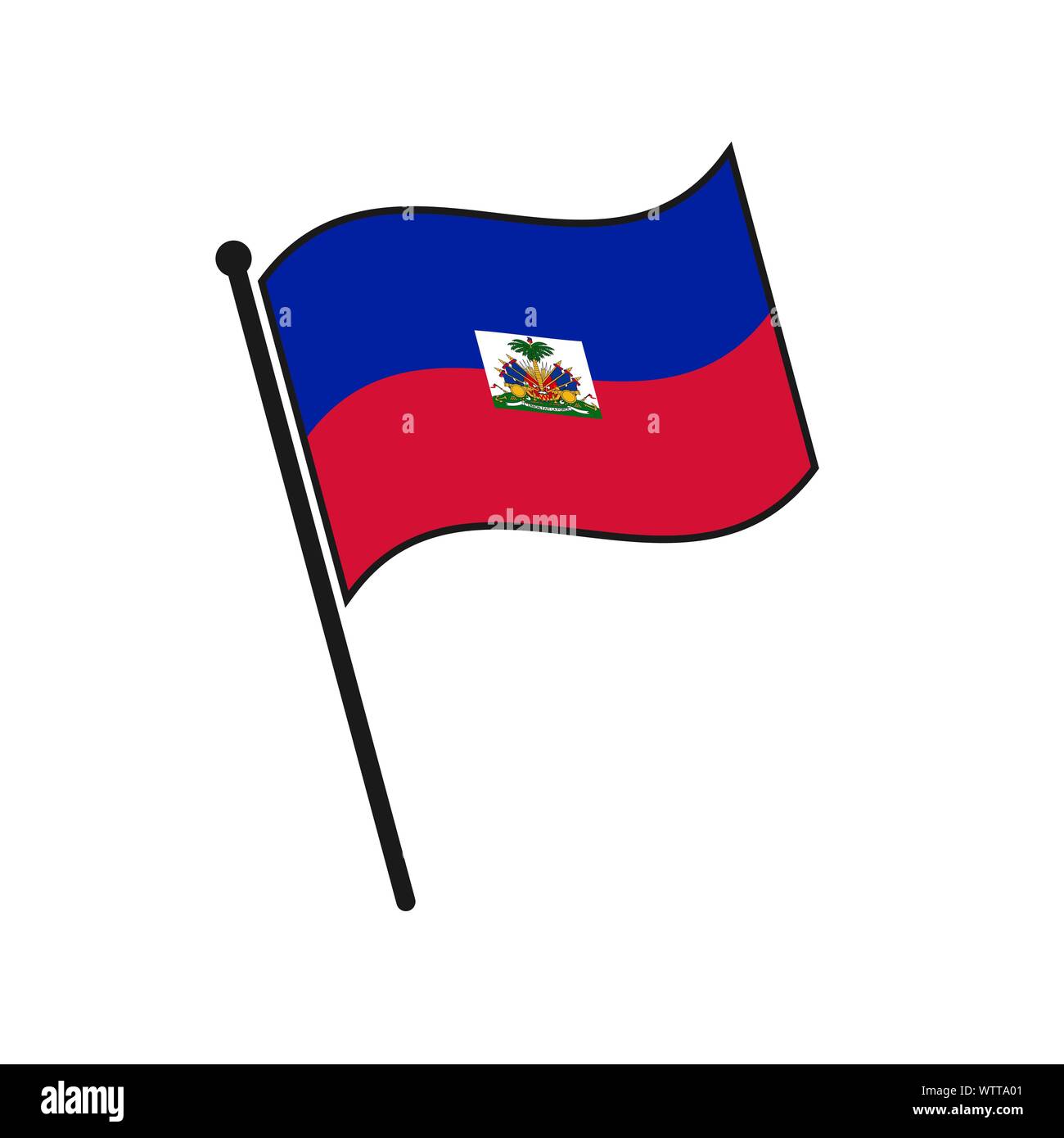 Simple flag Haiti icon isolated on white background Stock Vector Image ...