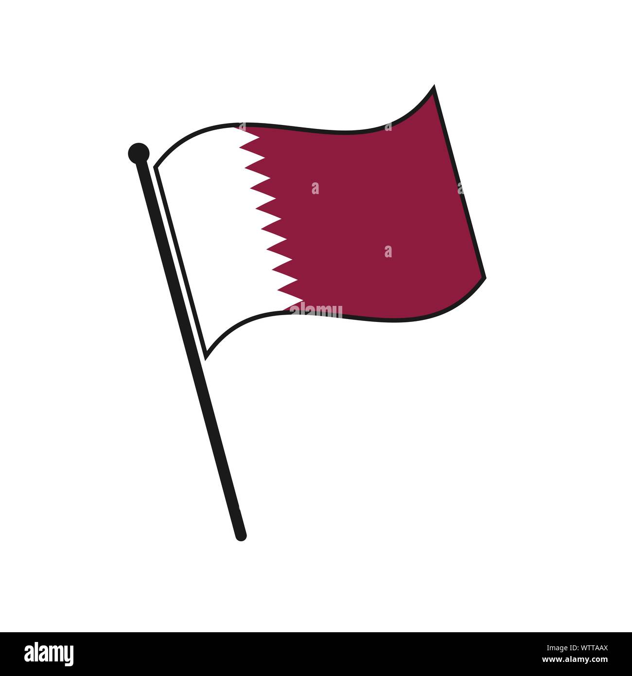 Simple flag Qatar icon isolated on white background Stock Vector Image ...