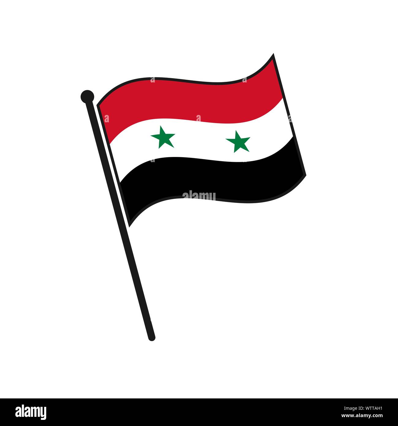 Simple flag Syria icon isolated on white background Stock Vector Image ...