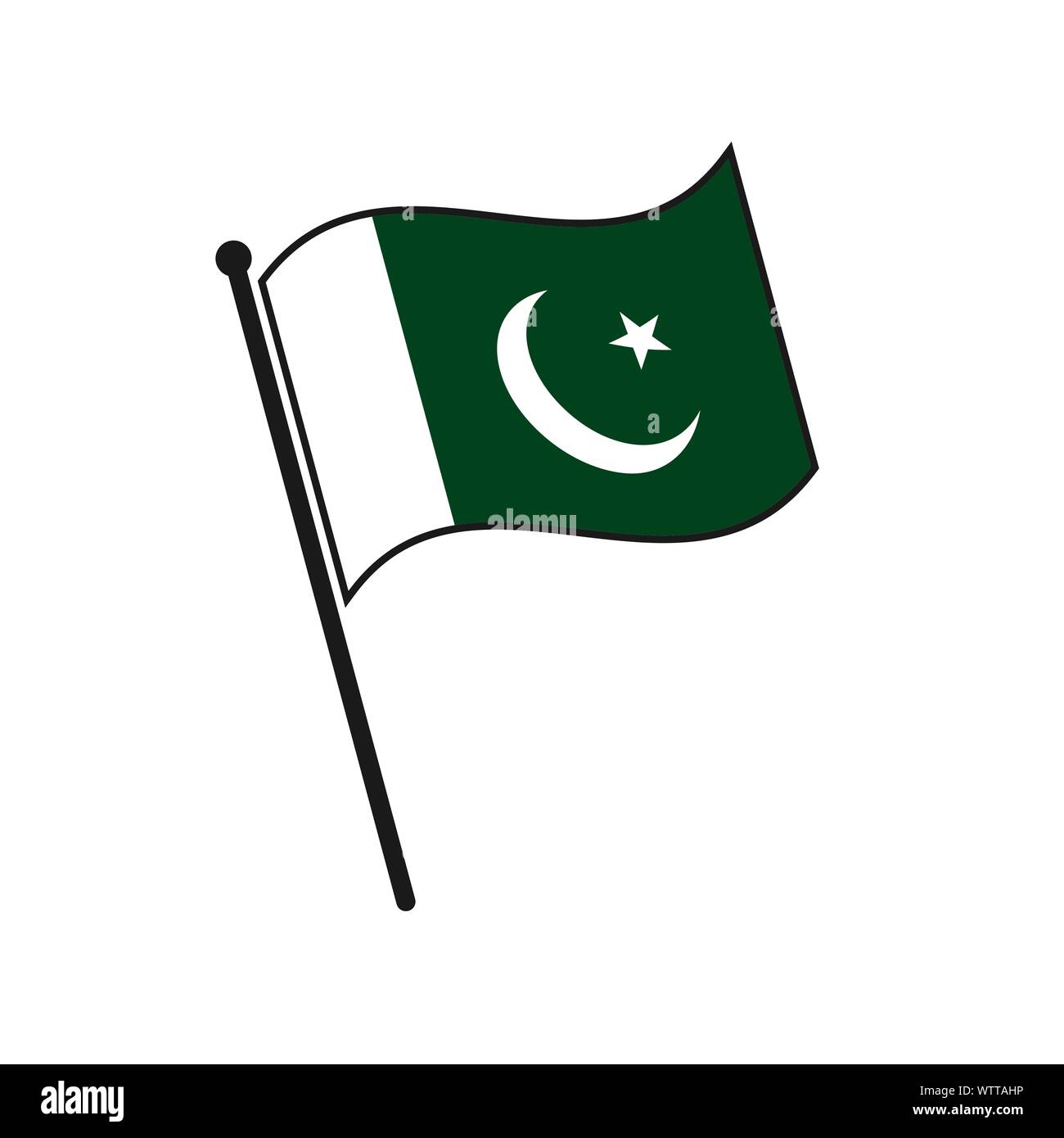 Simple flag Pakistan icon isolated on white background Stock Vector ...
